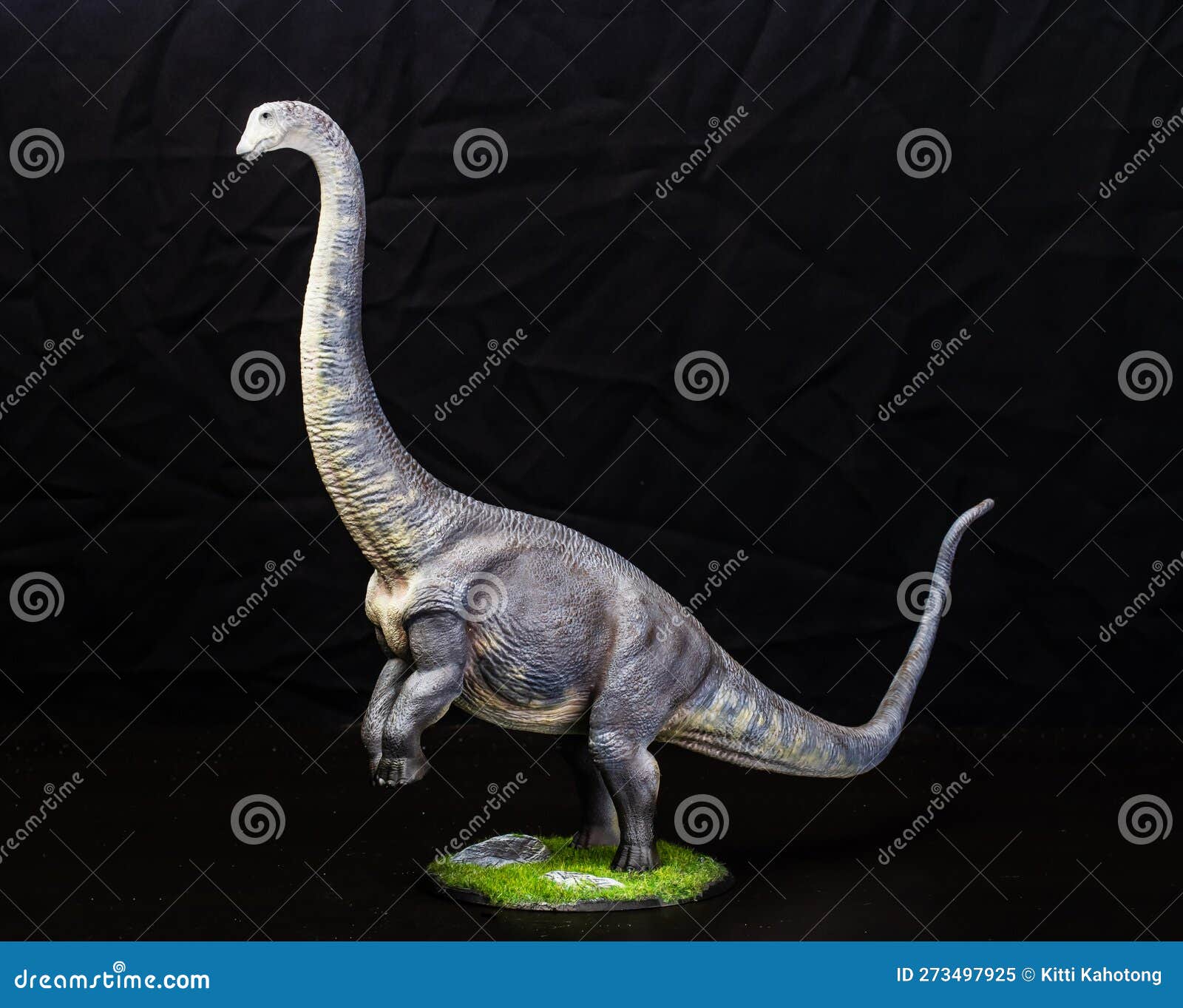 The Brontosaurus Dinosaur in the Dark Stock Image - Image of dino ...