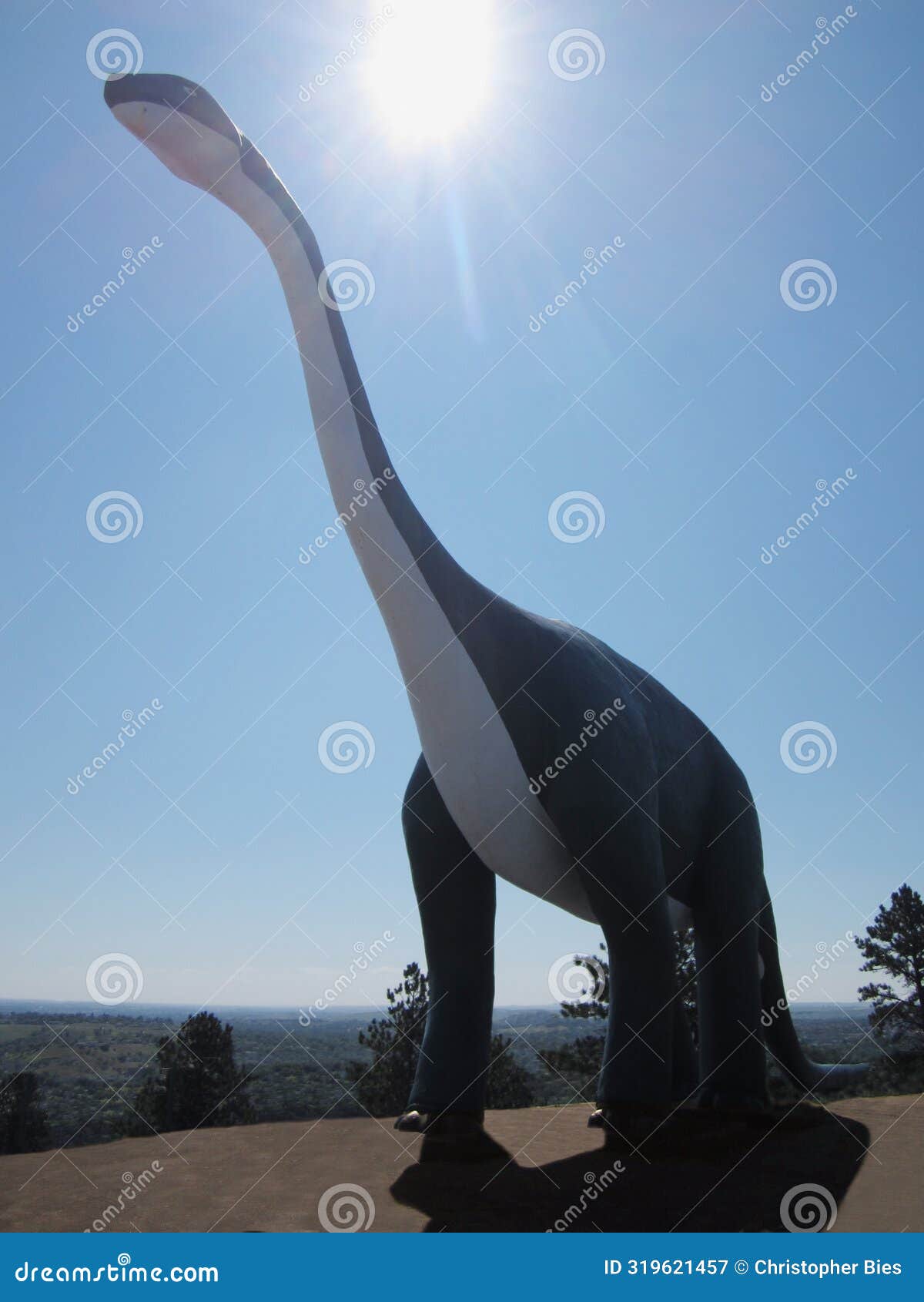 Brontosaurus Dinosaur Standing on Top of a Hill Editorial Photography ...