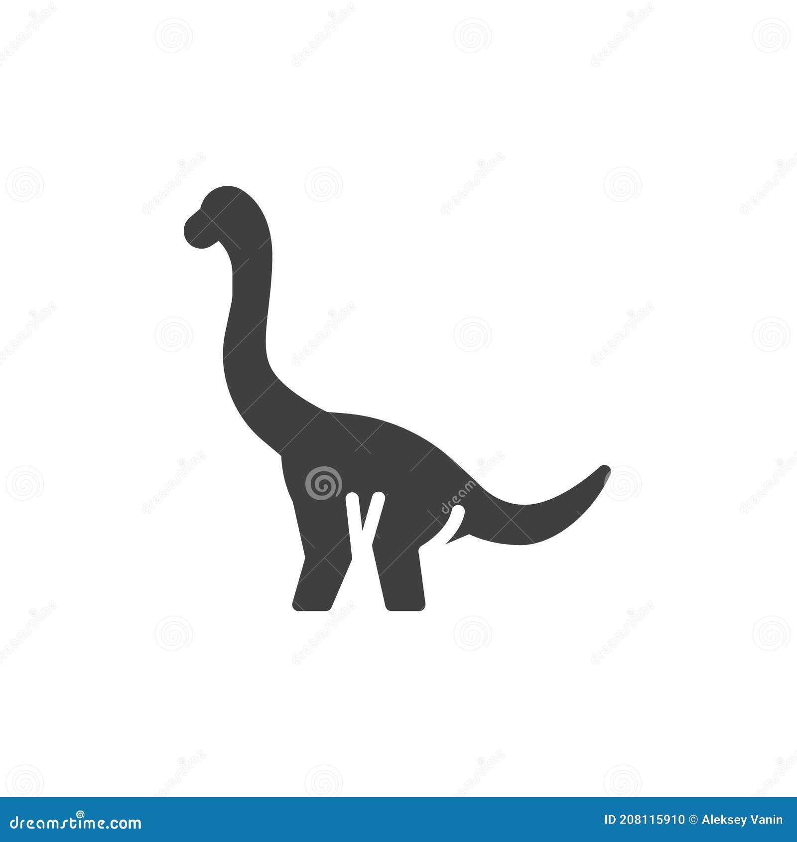 Brontosaurus Dinosaur Vector Icon Stock Vector - Illustration of logo, view: 208115910
