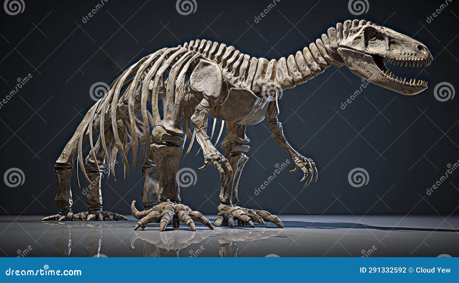 Brontosaurus Skeleton Reconstruction Stock Illustration - Illustration ...