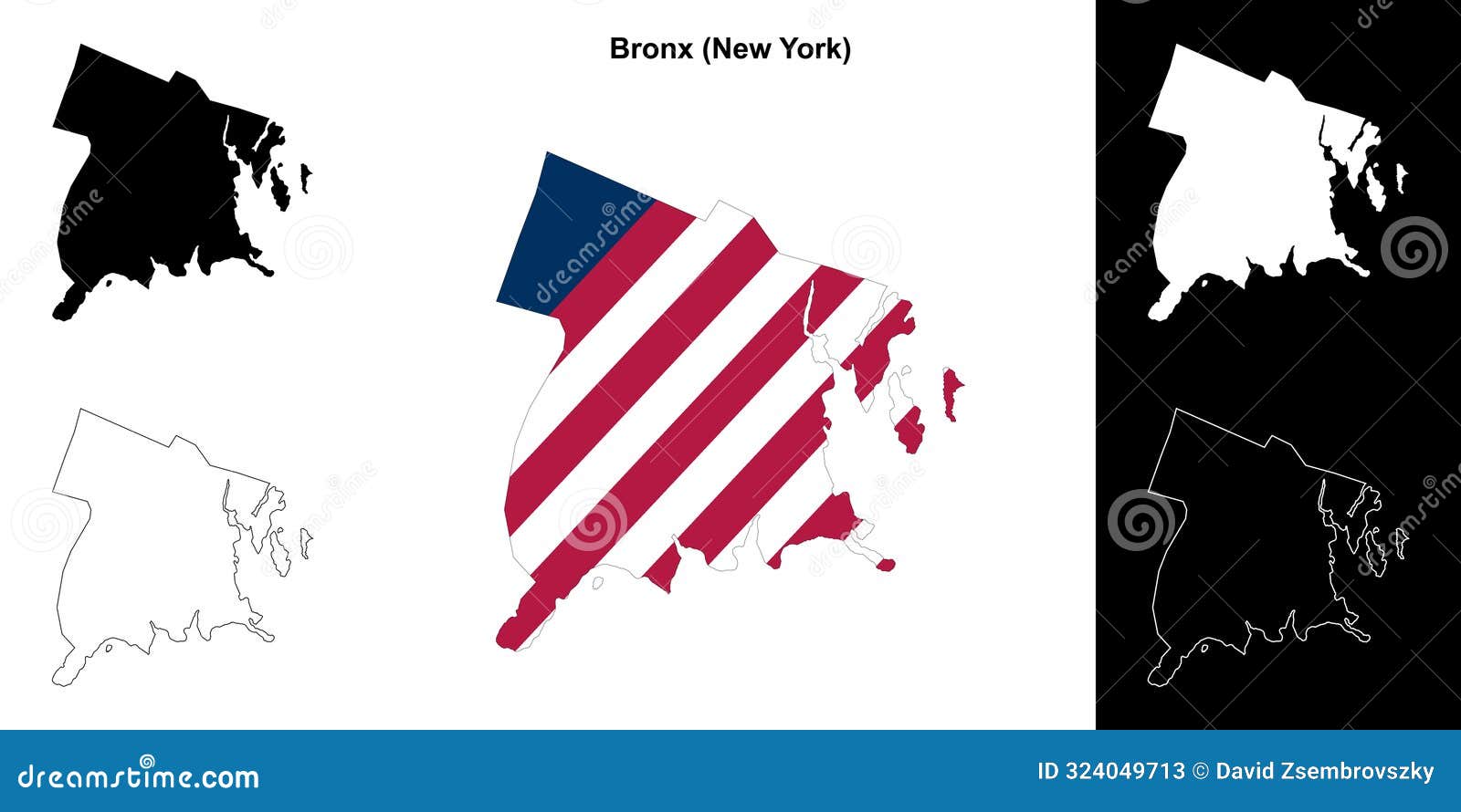 Bronx outline map stock vector. Illustration of county - 324049713