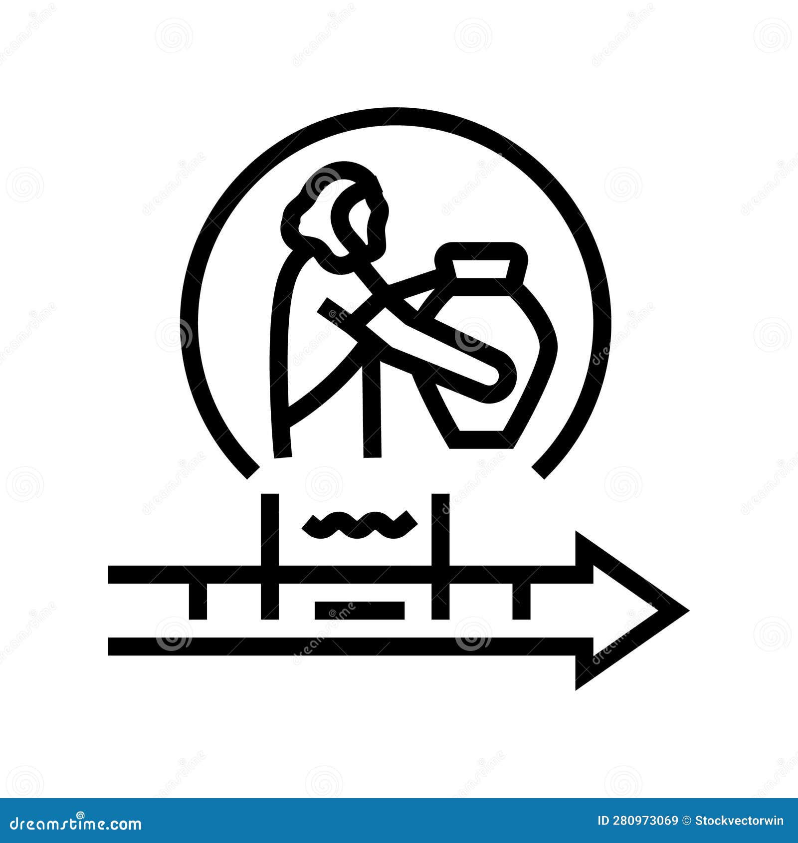 Bronze Age Human Evolution Line Icon Vector Illustration Stock Vector ...