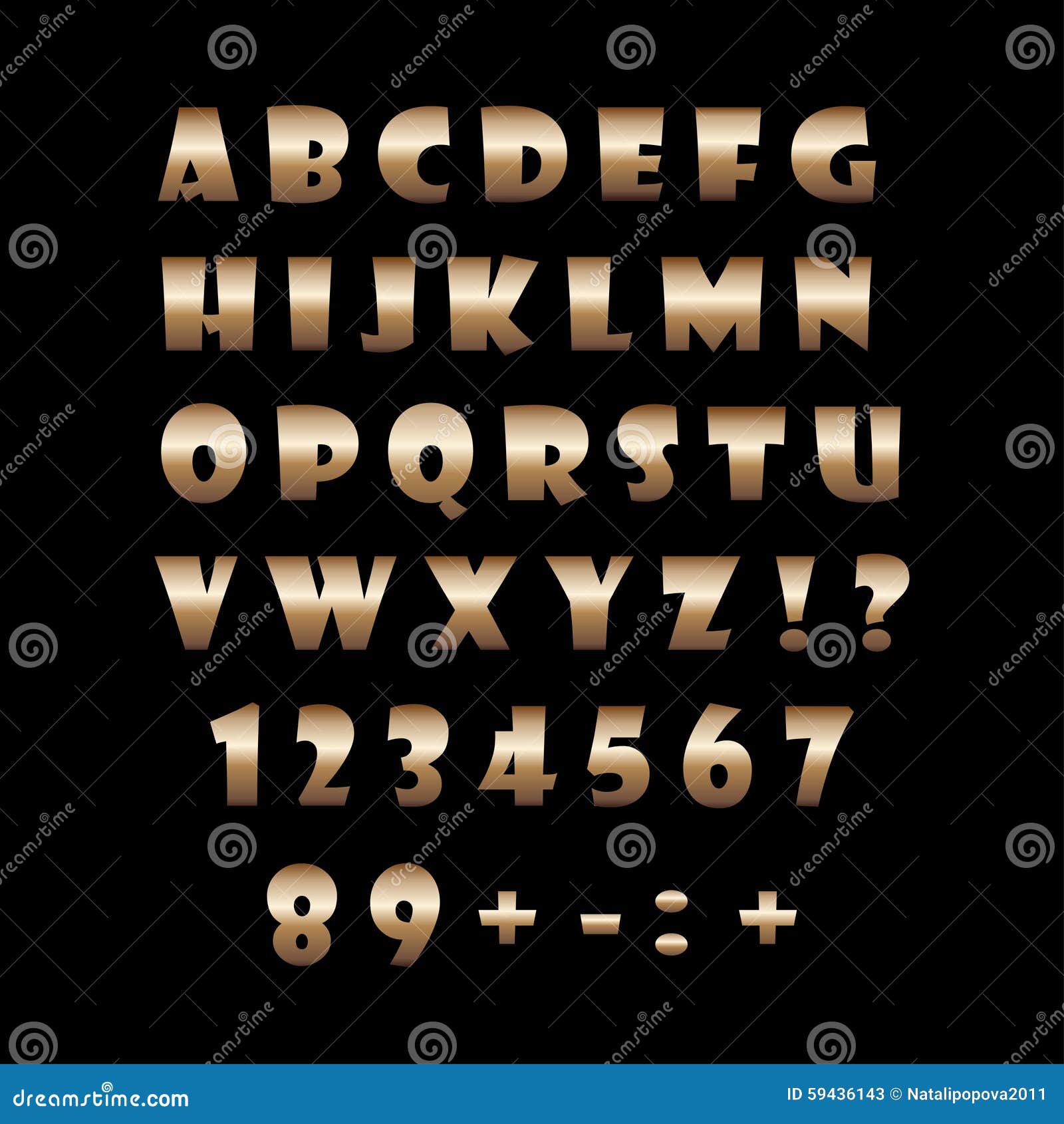 Bronze Alphabet On White Background. 3D Letters Numbers And Font ...