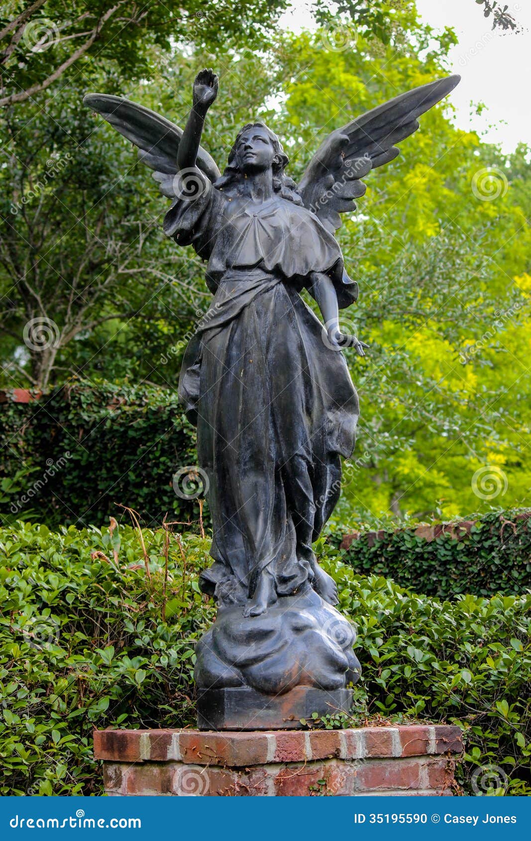 Bronze Angel stock photo. Image of reach, wing, peaceful - 35195590