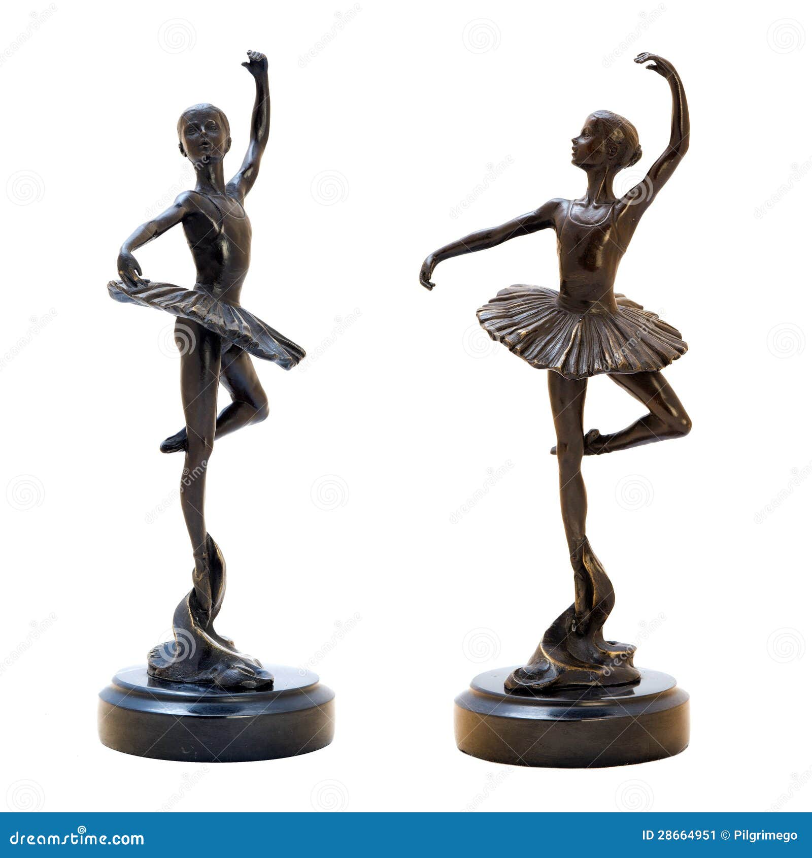 Bronze Antique Figurine of the Dancing Ballerina. Stock Image - Image ...