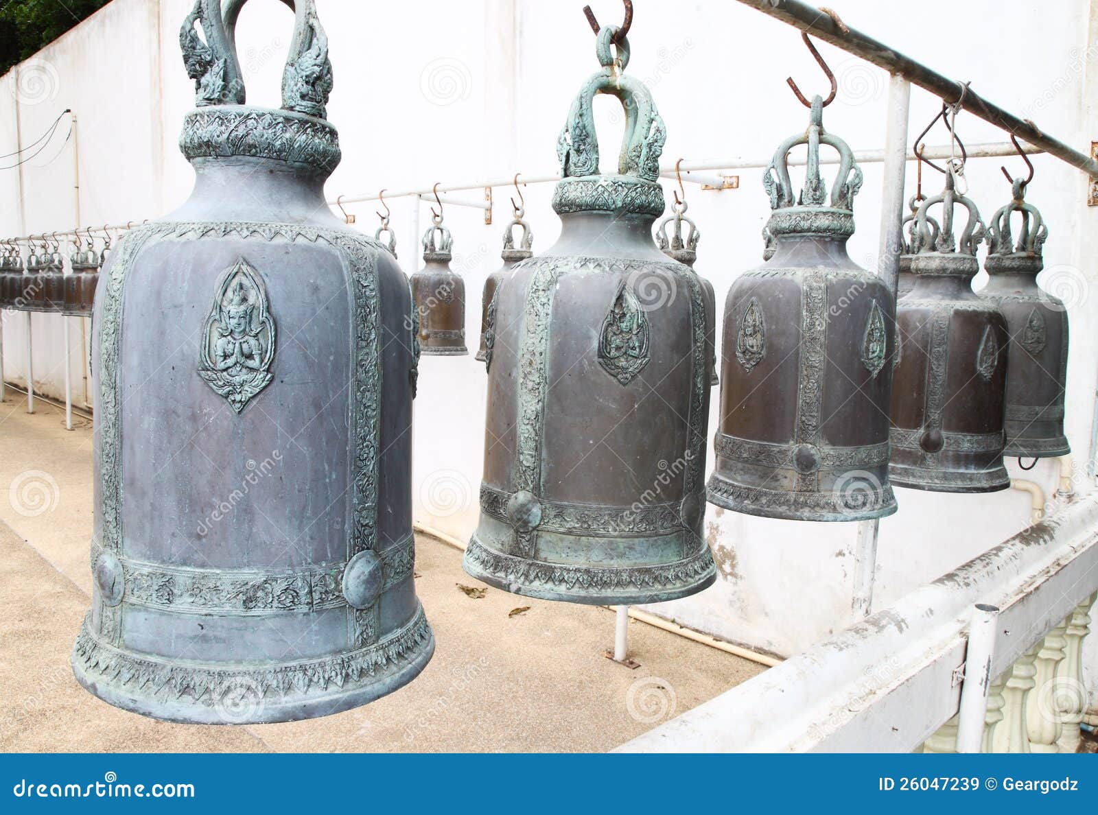 Bronze bell in the temple stock image. Image of monastery - 26047239