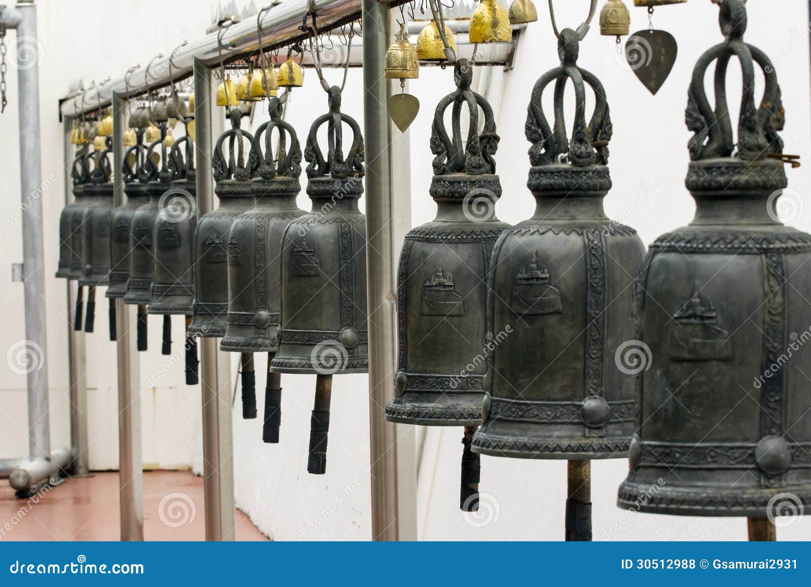 Bronze bell in a temple stock photo. Image of iron, south - 30512988
