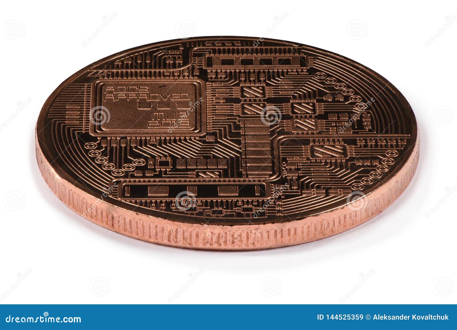 Bronze Bitcoin Isolated on White Background. Clipping Path Stock Image ...