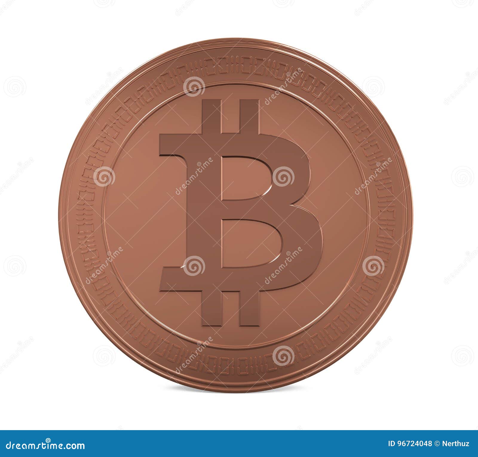Bronze Bitcoin Isolated stock illustration. Illustration of banking ...