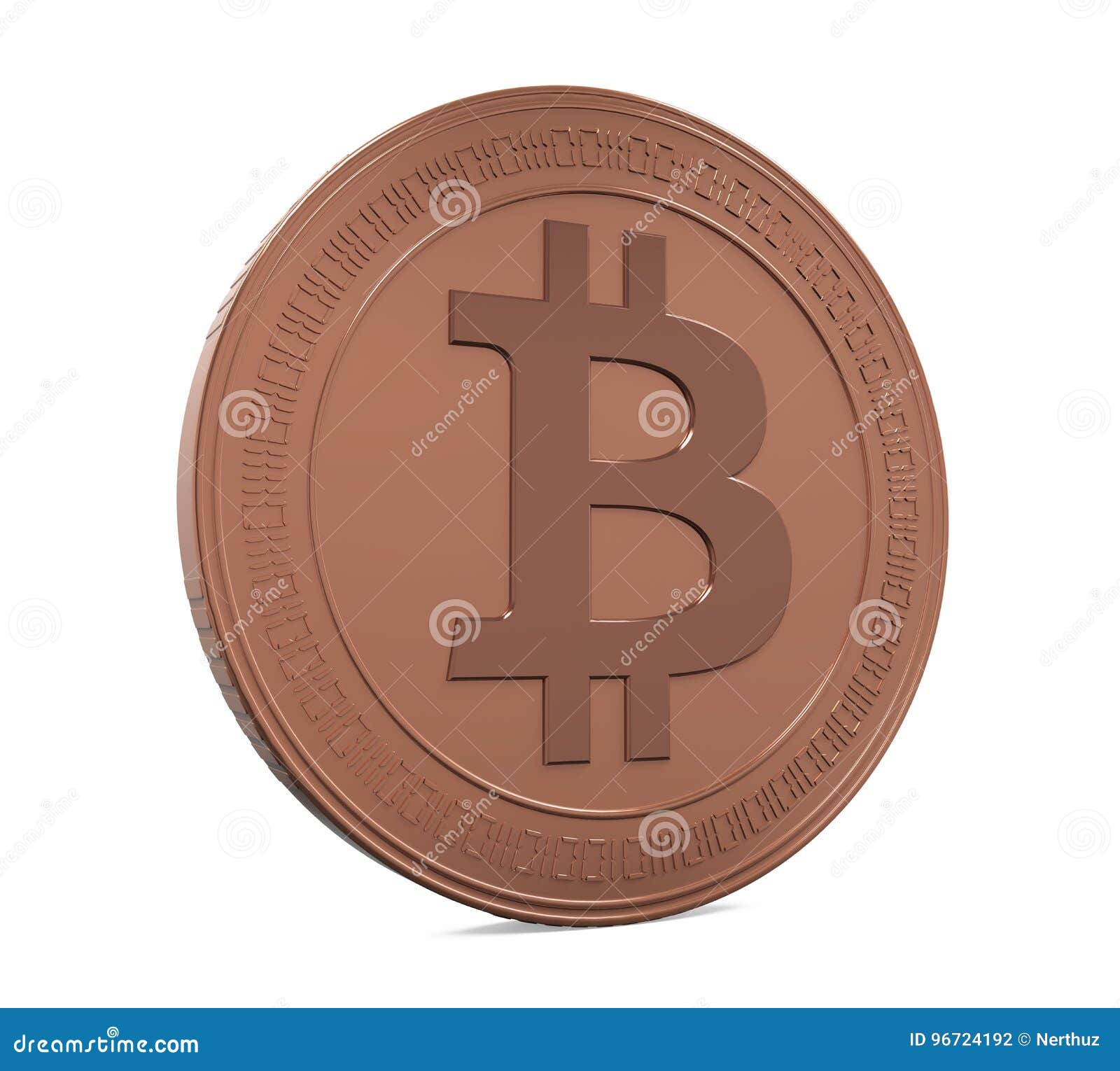 Bronze Bitcoin Isolated stock illustration. Illustration of crypto ...