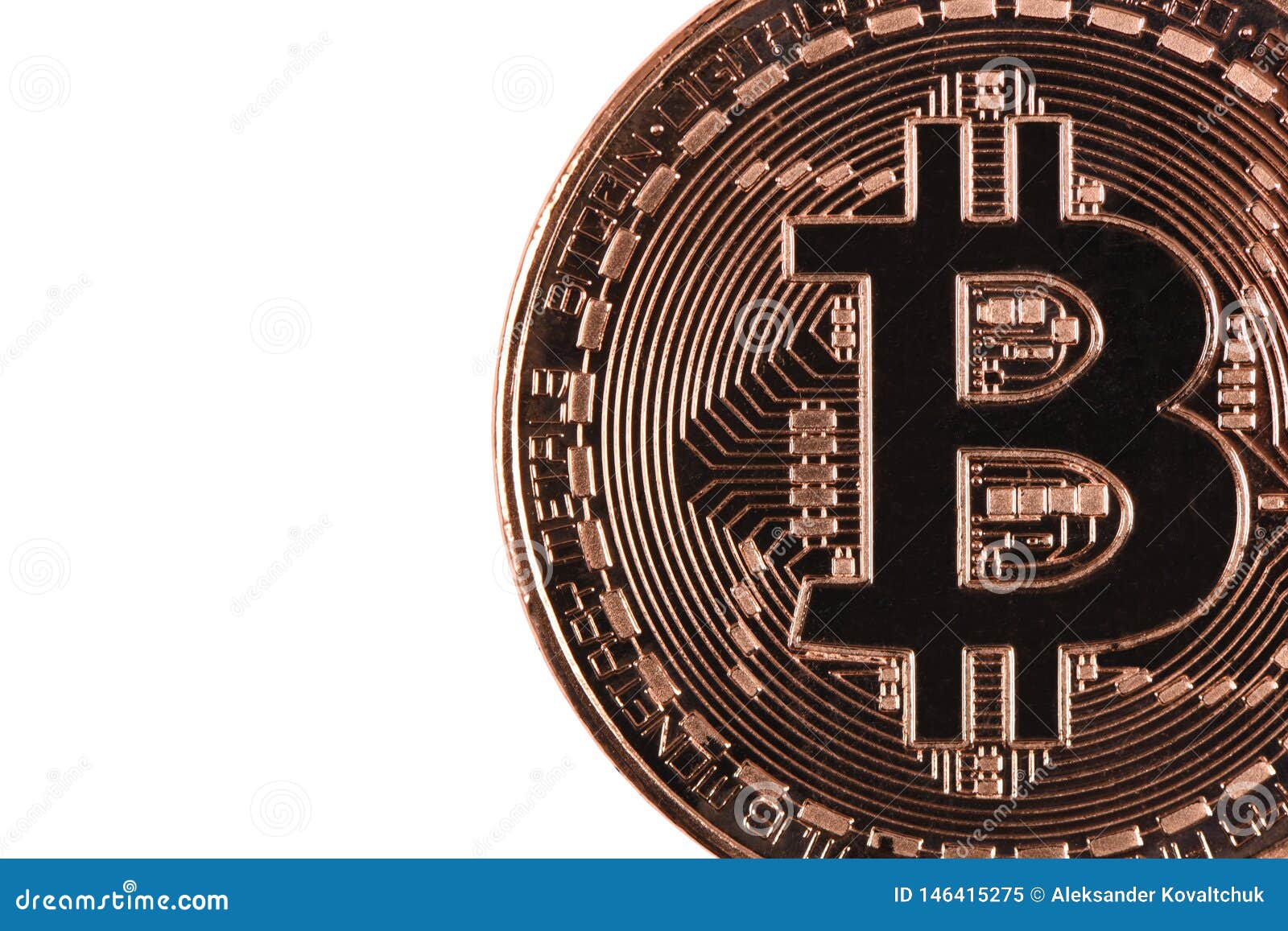 Bronze Bitcoin Isolated on White Background Stock Image - Image of ...