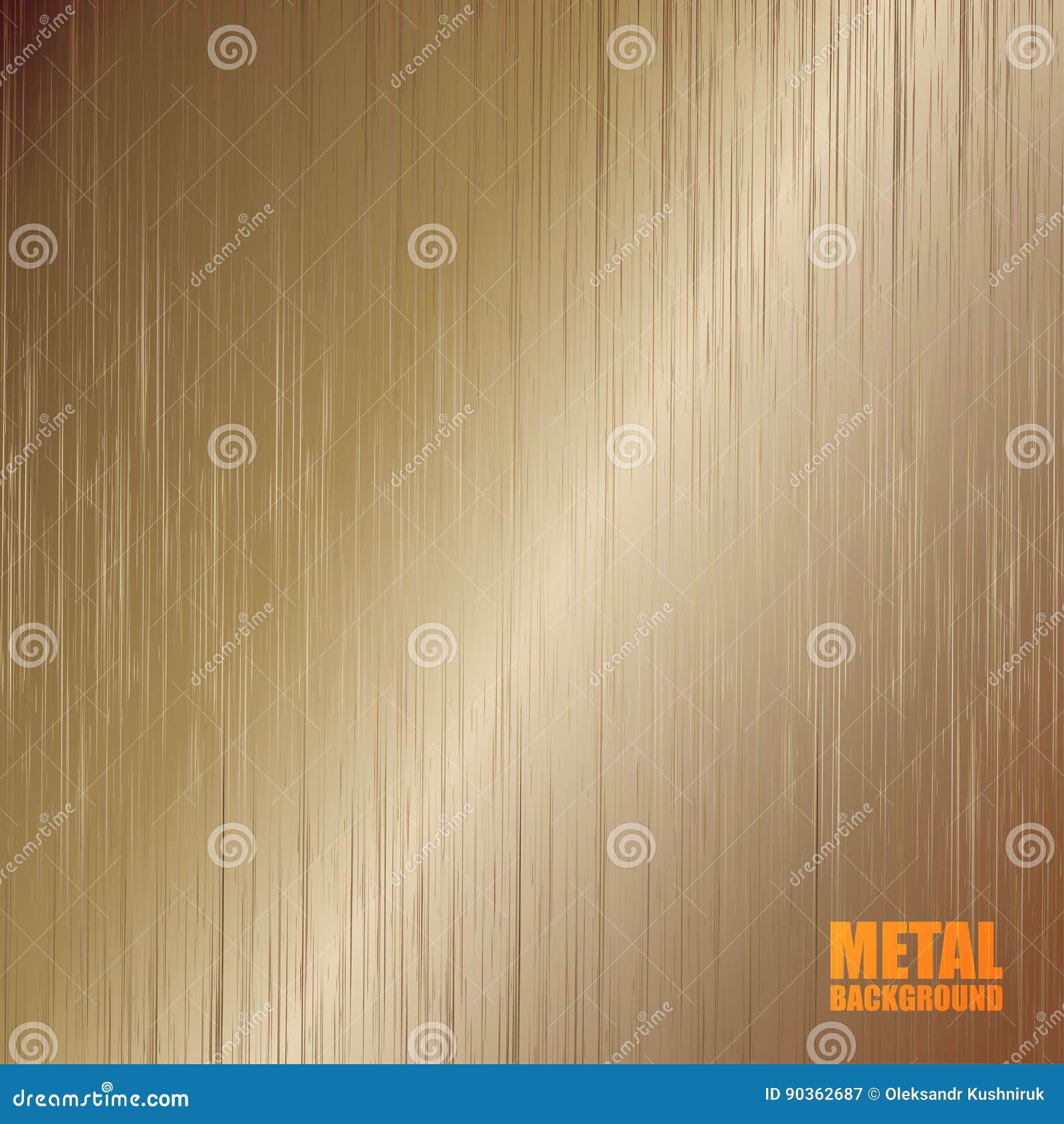 Bronze Brushed Metal Texture. Shiny Polished Metallic Surface ...