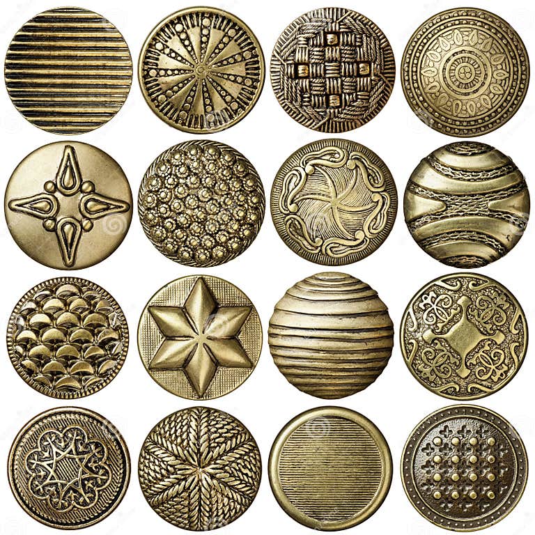 Bronze buttons stock image. Image of distressed, fashion - 26715329