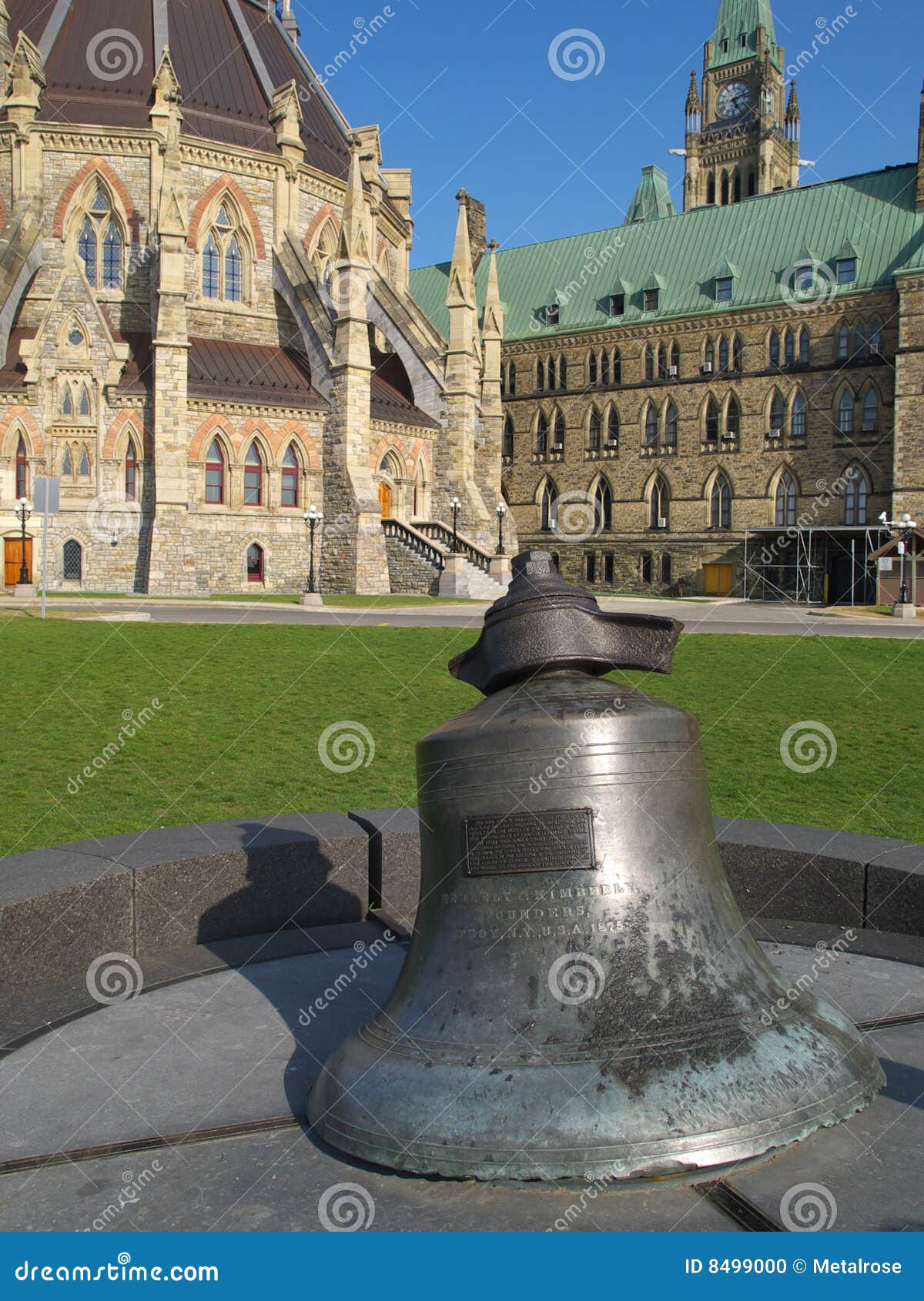 Bronze clock bell stock photo. Image of cabinet, renovated - 8499000