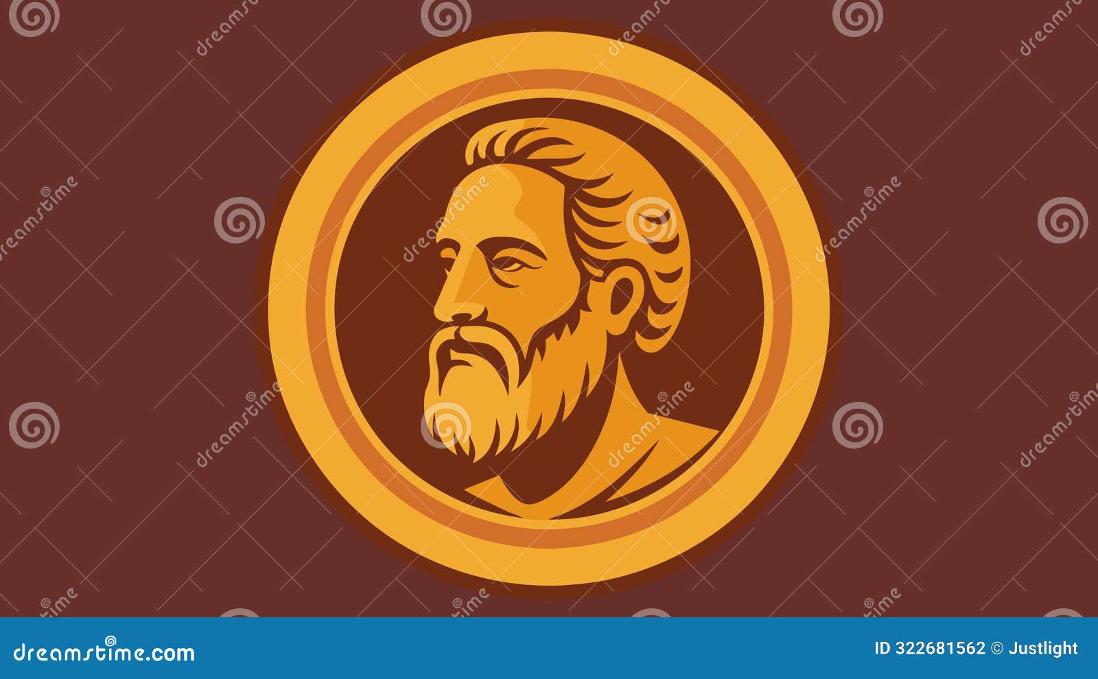 A Bronze Coin with the Face of a Stoic Philosopher Representing the ...