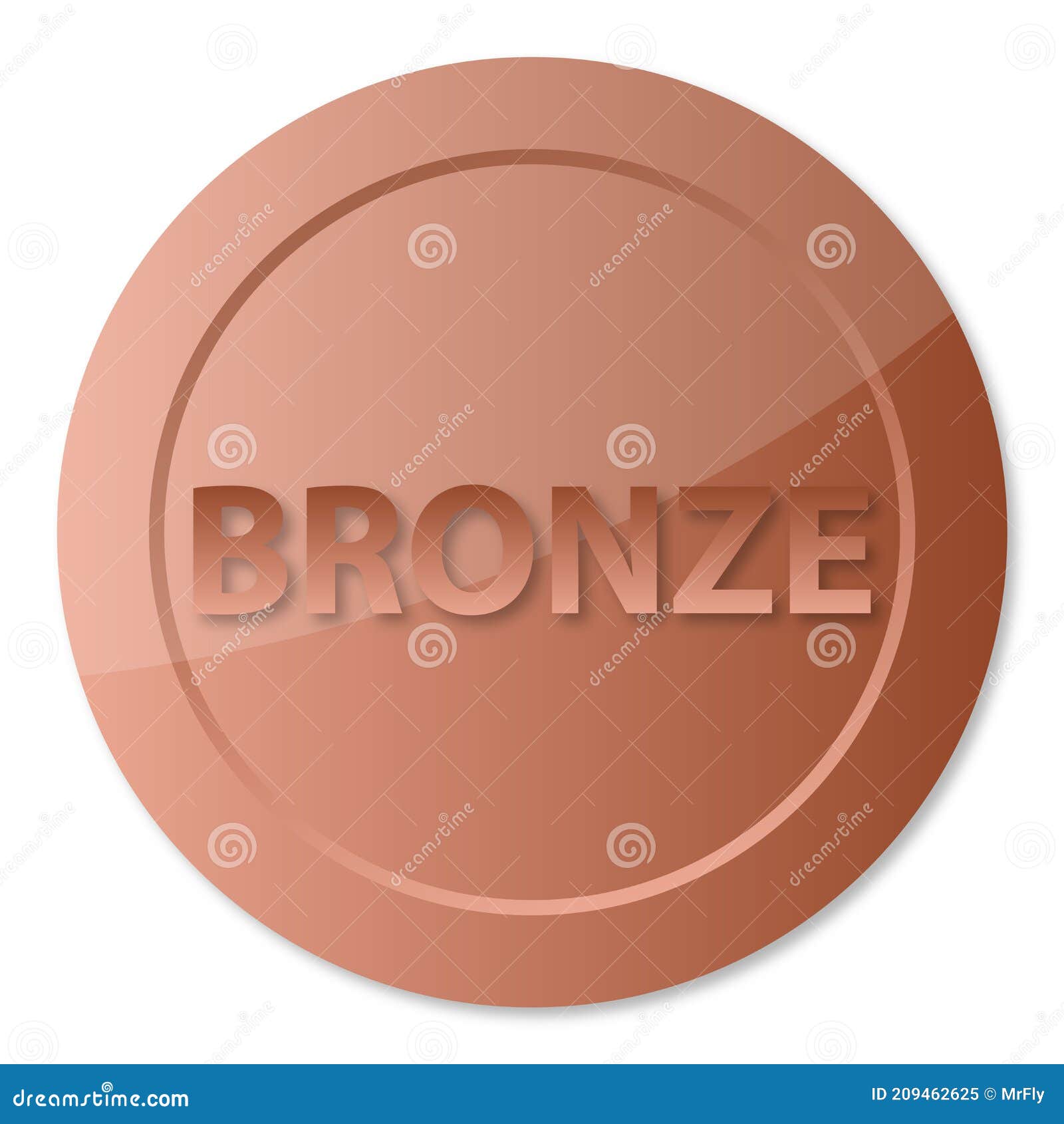 Bronze Coin Isolated on White, Vector Illustration Stock Vector ...