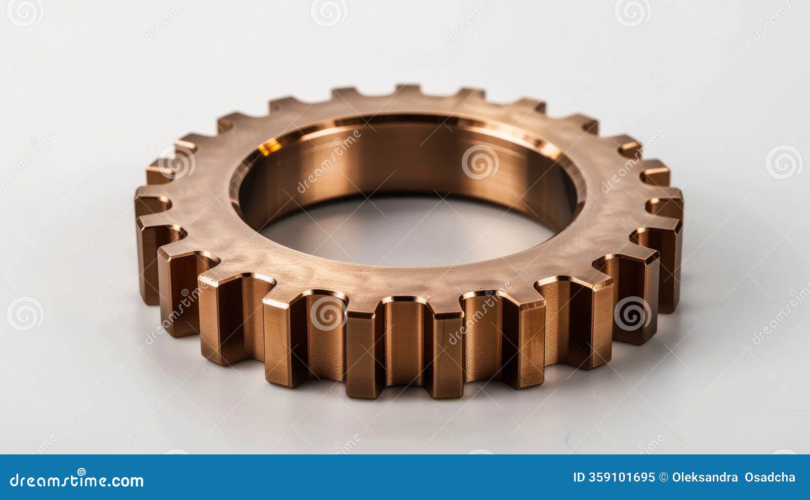 Bronze-colored Gear with Toothed Edges on a White Background. Stock ...
