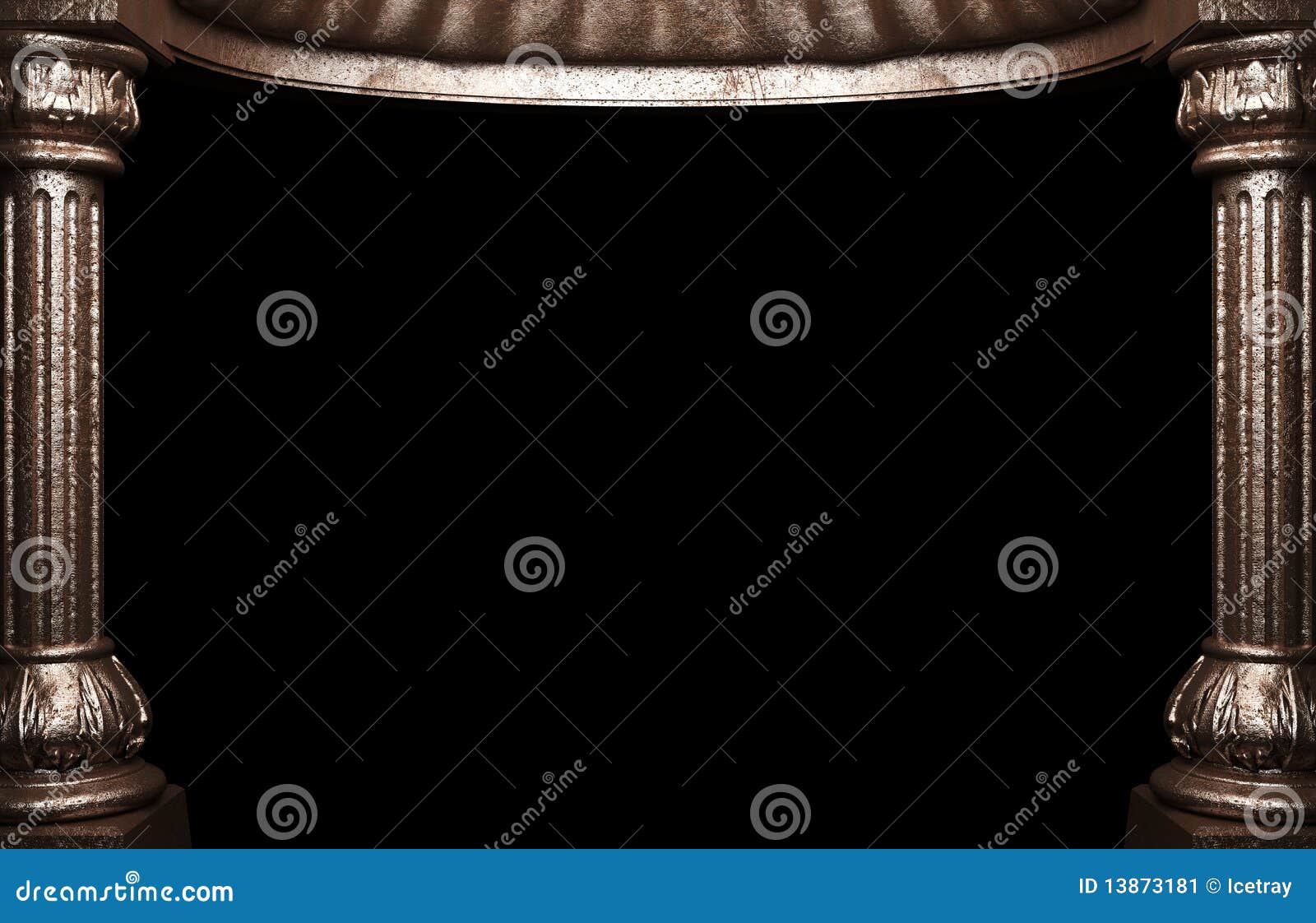 Bronze columns and arch stock illustration. Illustration of destination ...