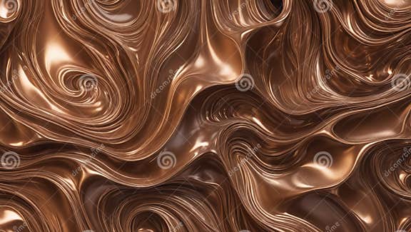 Bronze and Copper Flowing Waves Abstract 3D Organic Texture Pattern ...