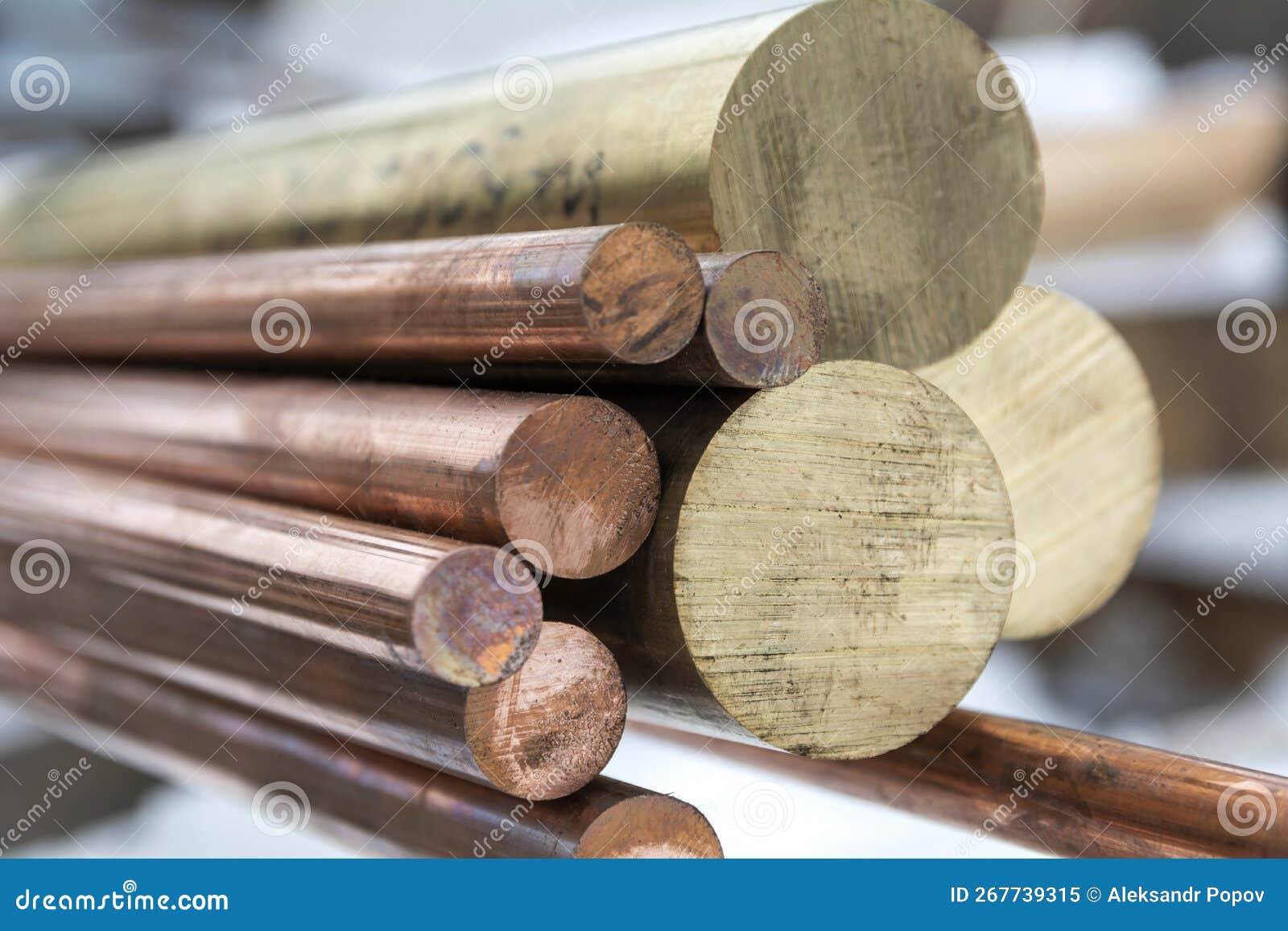 Bronze and Copper Rod in a Bundle Stock Image - Image of metallic ...