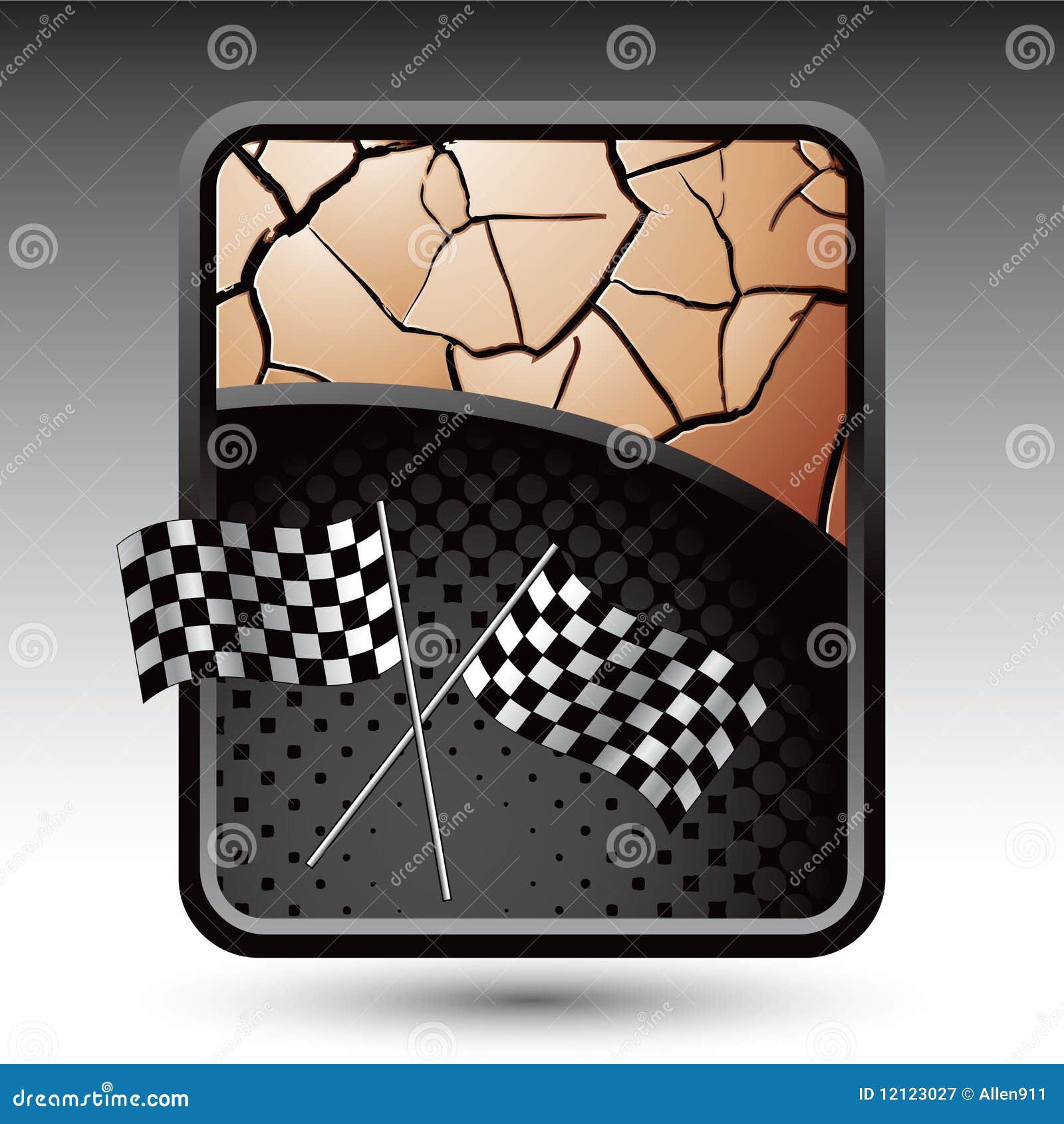Bronze Cracked Backdrop with Racing Flags Stock Vector - Illustration ...