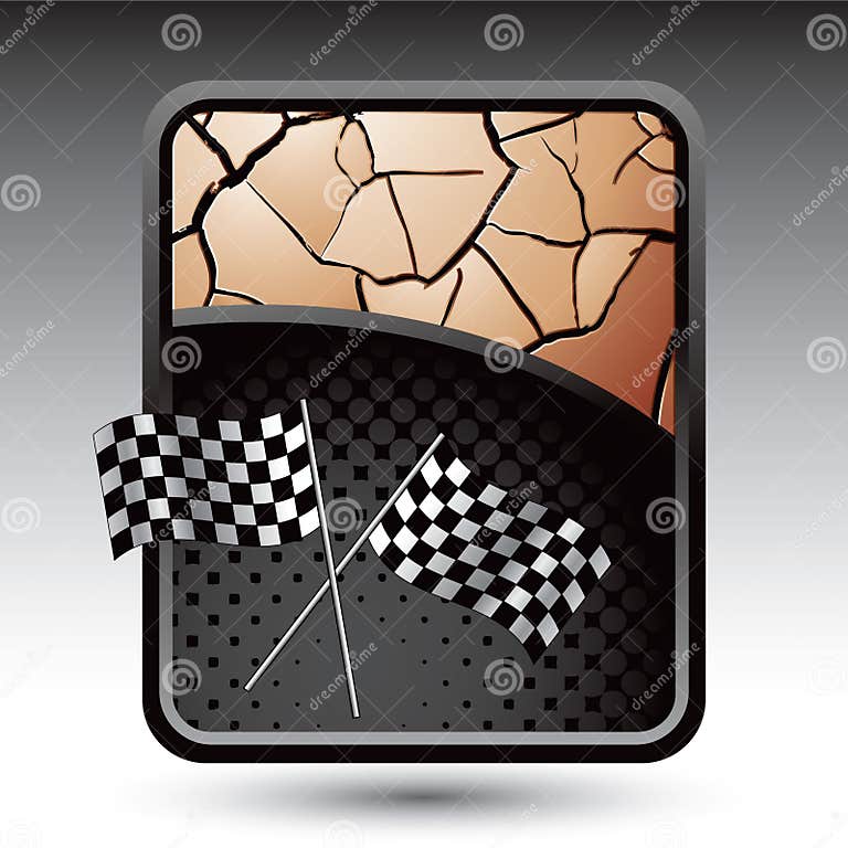 Bronze Cracked Backdrop with Racing Flags Stock Vector - Illustration ...