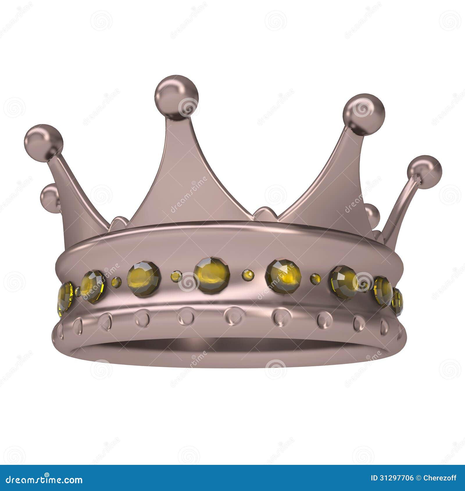 Bronze Crown With Gems. 3D Rendering. Stock Photography | CartoonDealer ...