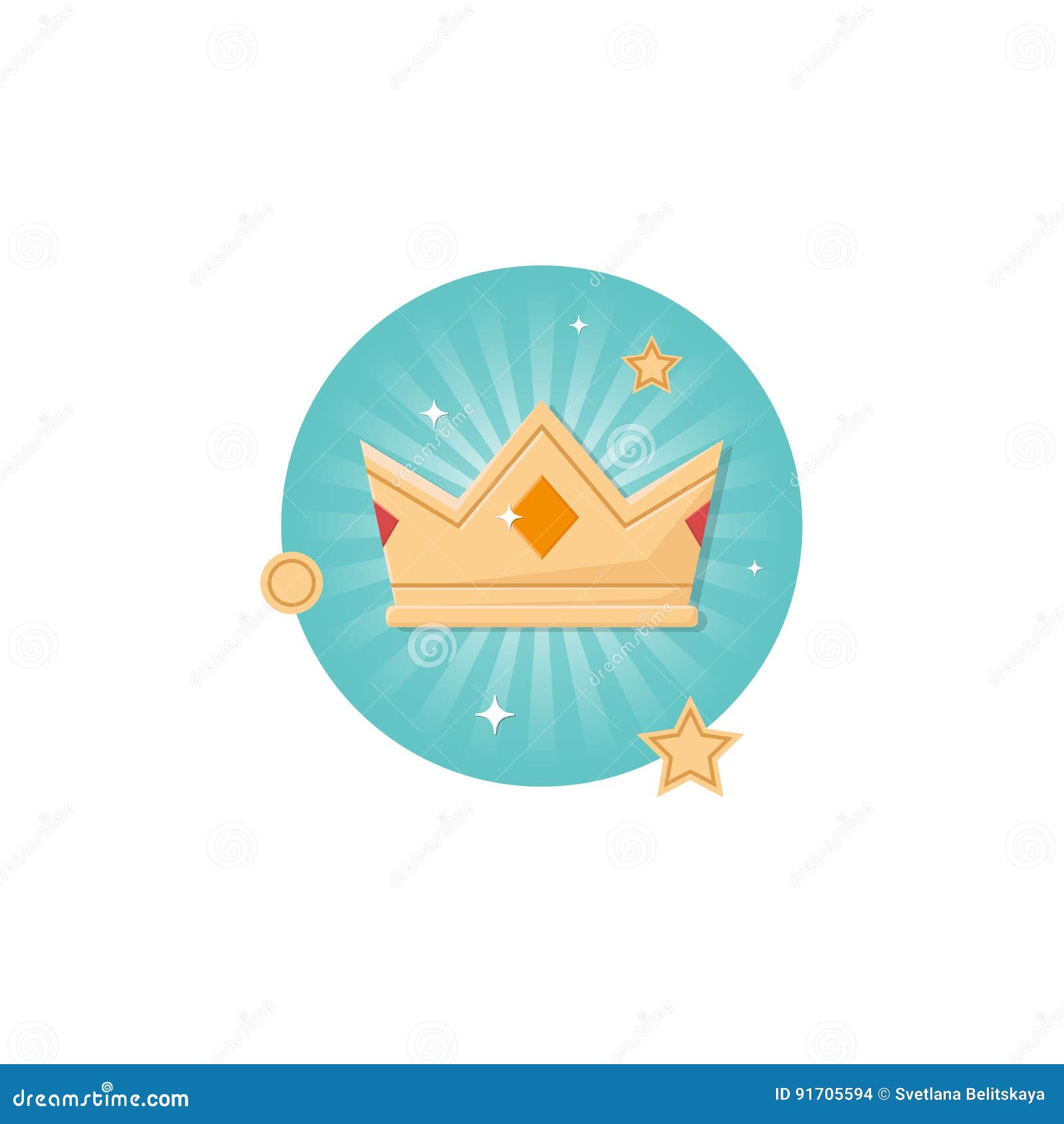 Bronze Crown Flat Design Icon Stock Illustration - Illustration of ...