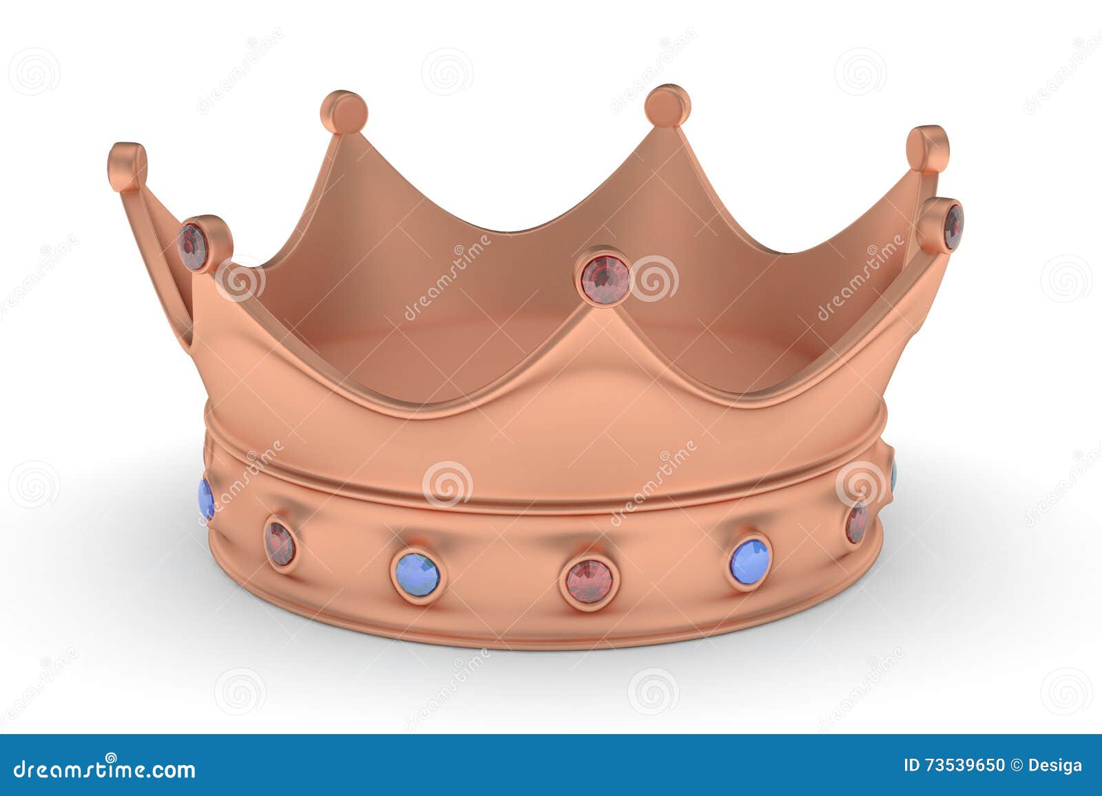 Bronze Crown With Gems. 3D Rendering. Stock Photography | CartoonDealer ...