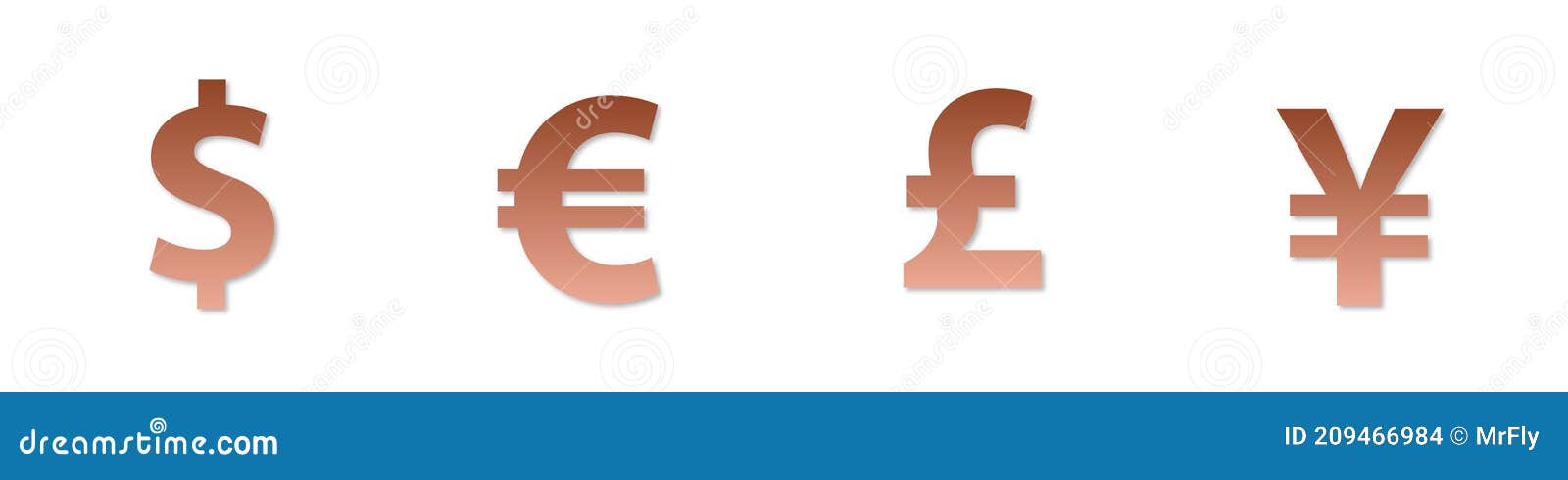 Bronze Currency Symbols, Vector Illustration Stock Vector ...