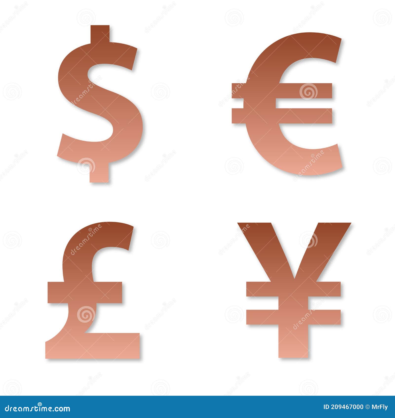 Bronze Currency Symbols, Vector Illustration Stock Vector ...