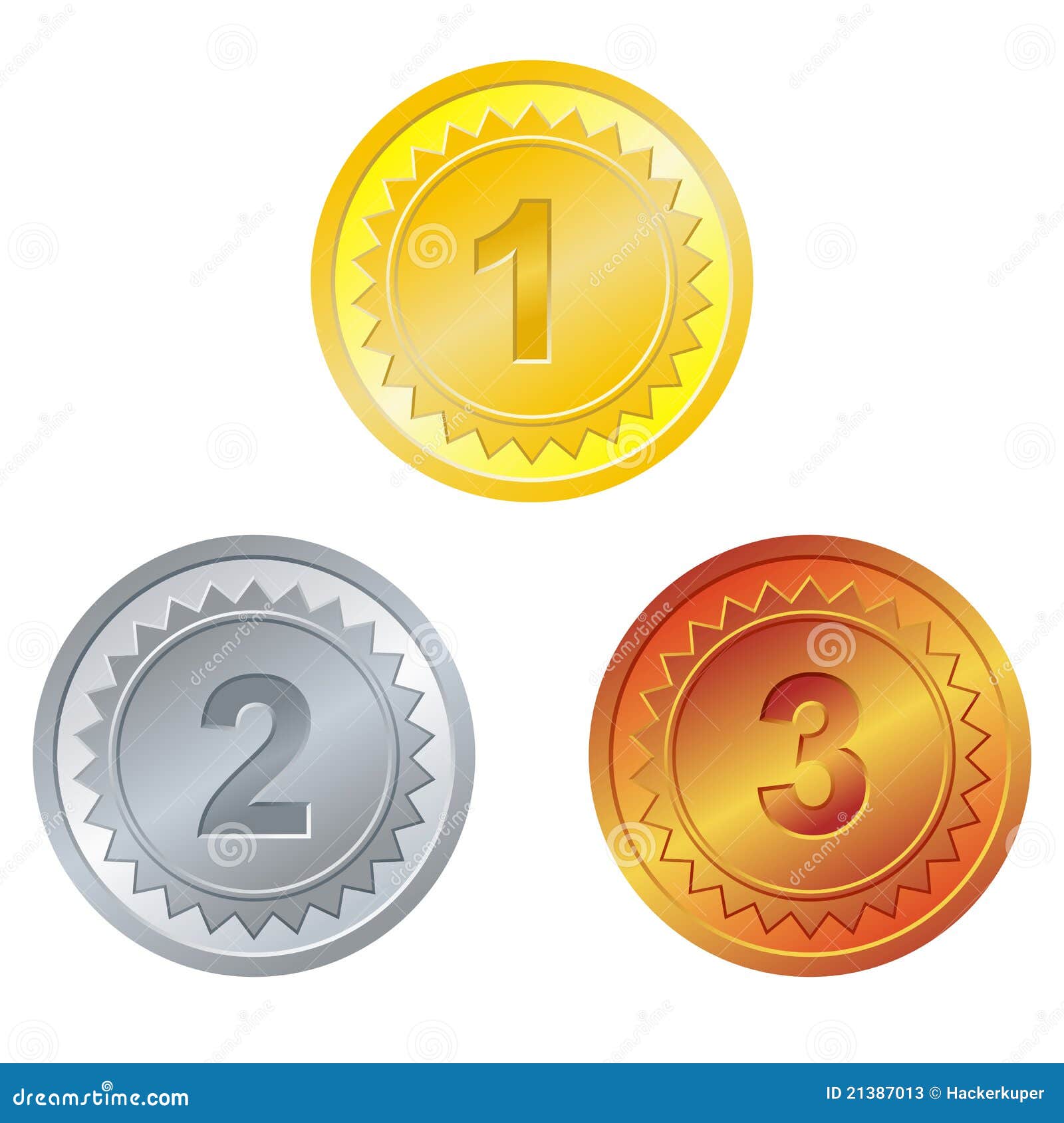 Bronze D'argent D'or De Médaille Illustration de Vecteur - Illustration ...