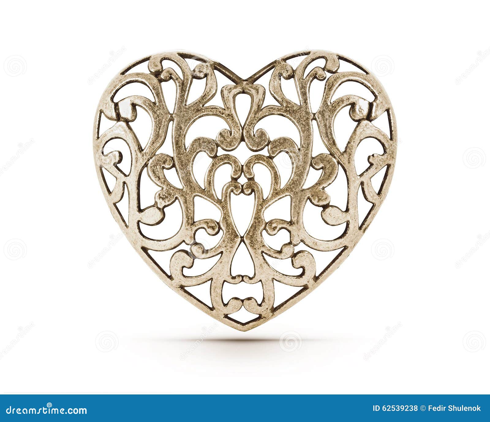 Bronze decorative heart stock photo. Image of single - 62539238