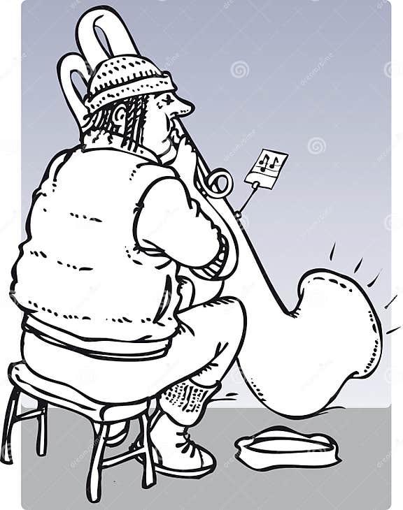 Bronze do Busker ilustração do vetor. Ilustração de cartoon - 56707505