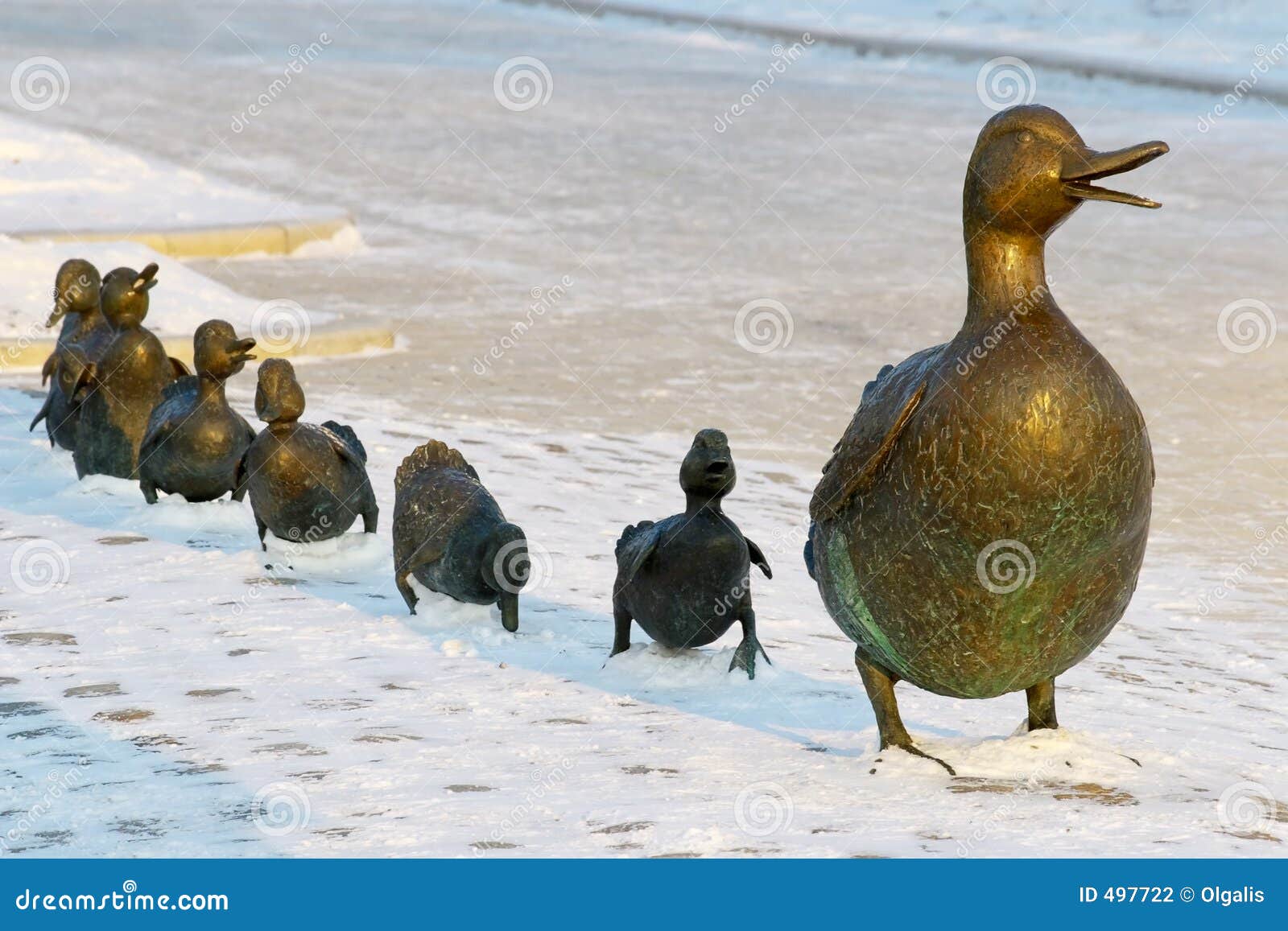 Bronze Duck with Her Children Stock Photo - Image of round, fresh: 497722