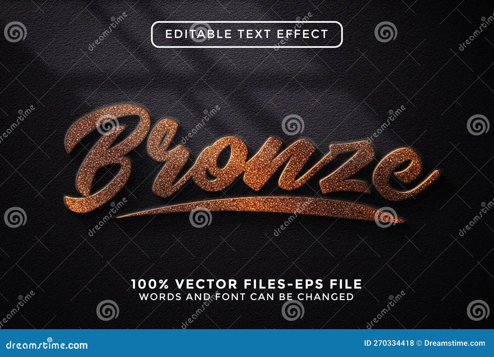 Bronze Editable Vector Text Effect Stock Vector - Illustration of label ...
