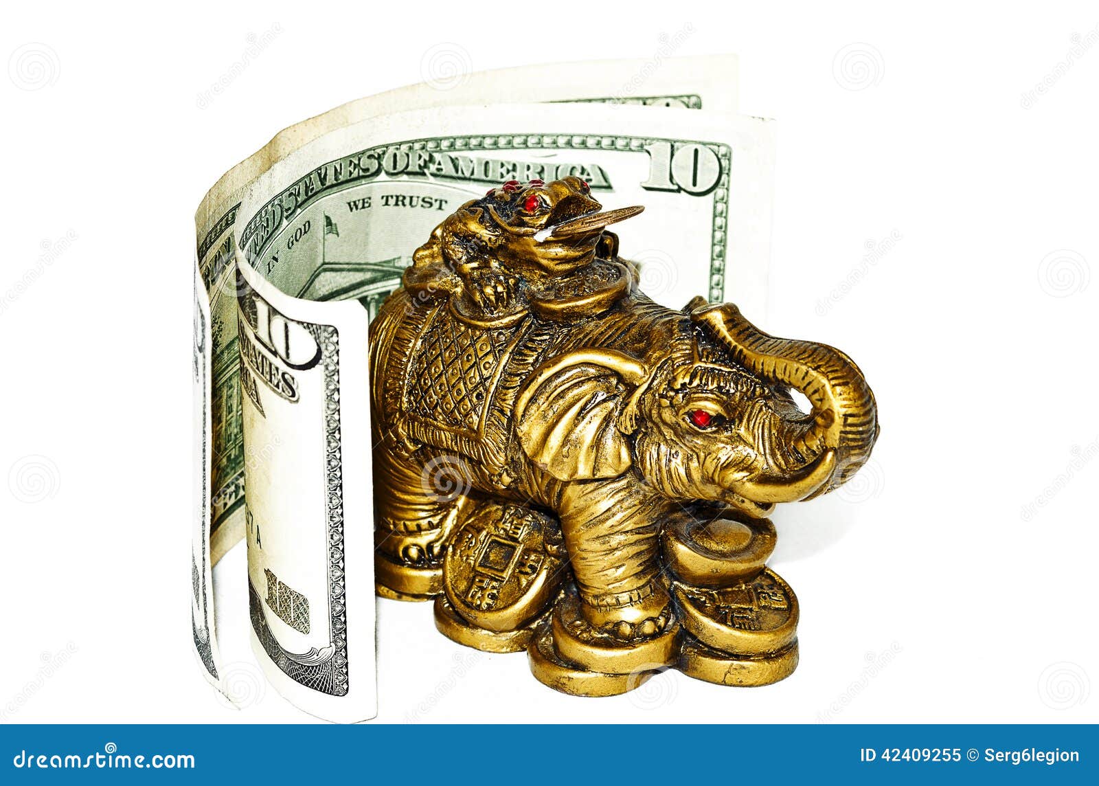 Bronze elephant with bill stock image. Image of frog - 42409255