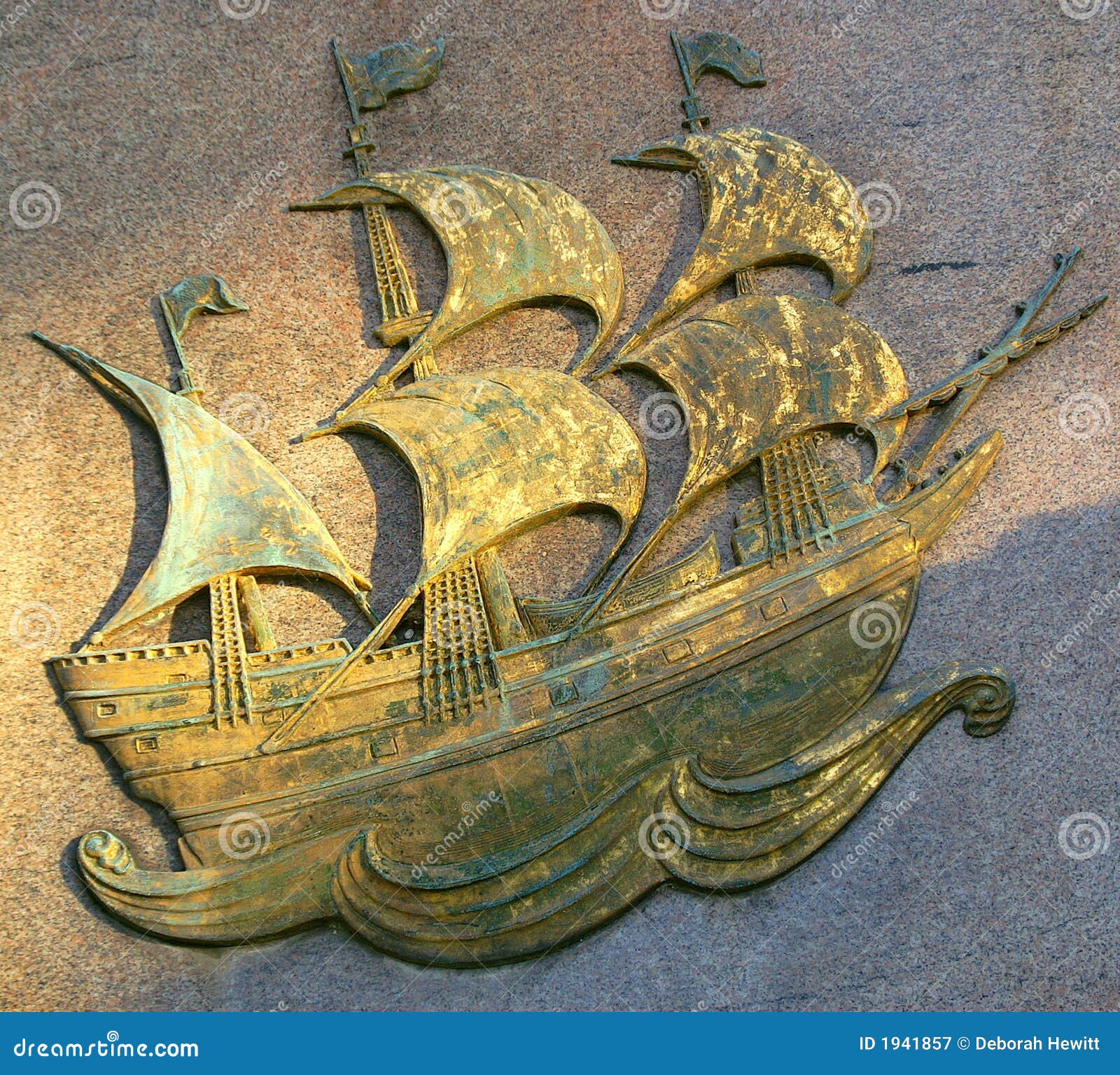 Bronze of the Famous Ship, the Mayflower Stock Image - Image of ...