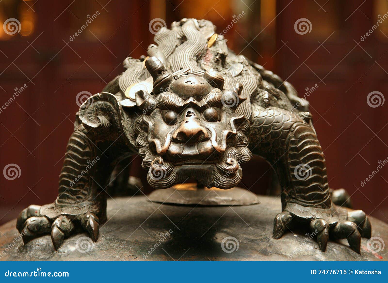 Bronze Figure of Chinese Mythological Beast Stock Image - Image of idol ...