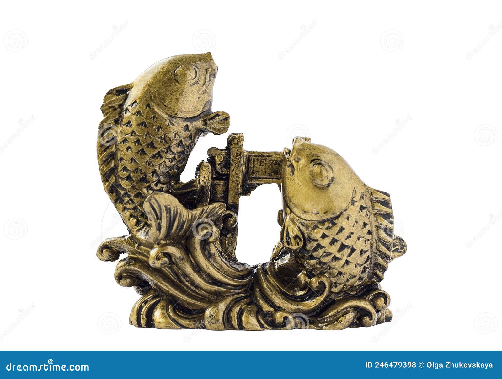 Bronze Fish At A Fountain Spitting Water Stock Photography ...