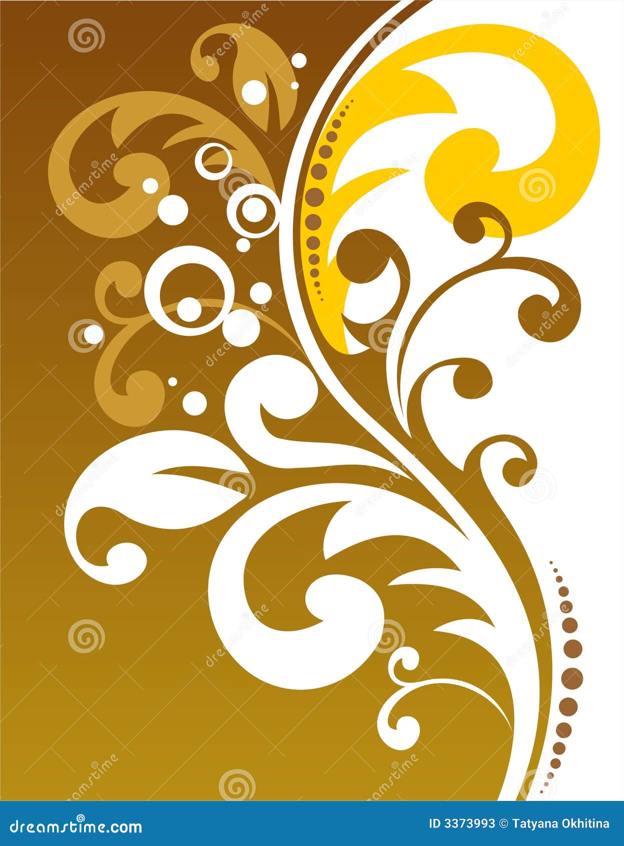 Bronze Vegetative Pattern Vector Illustration | CartoonDealer.com #3373532