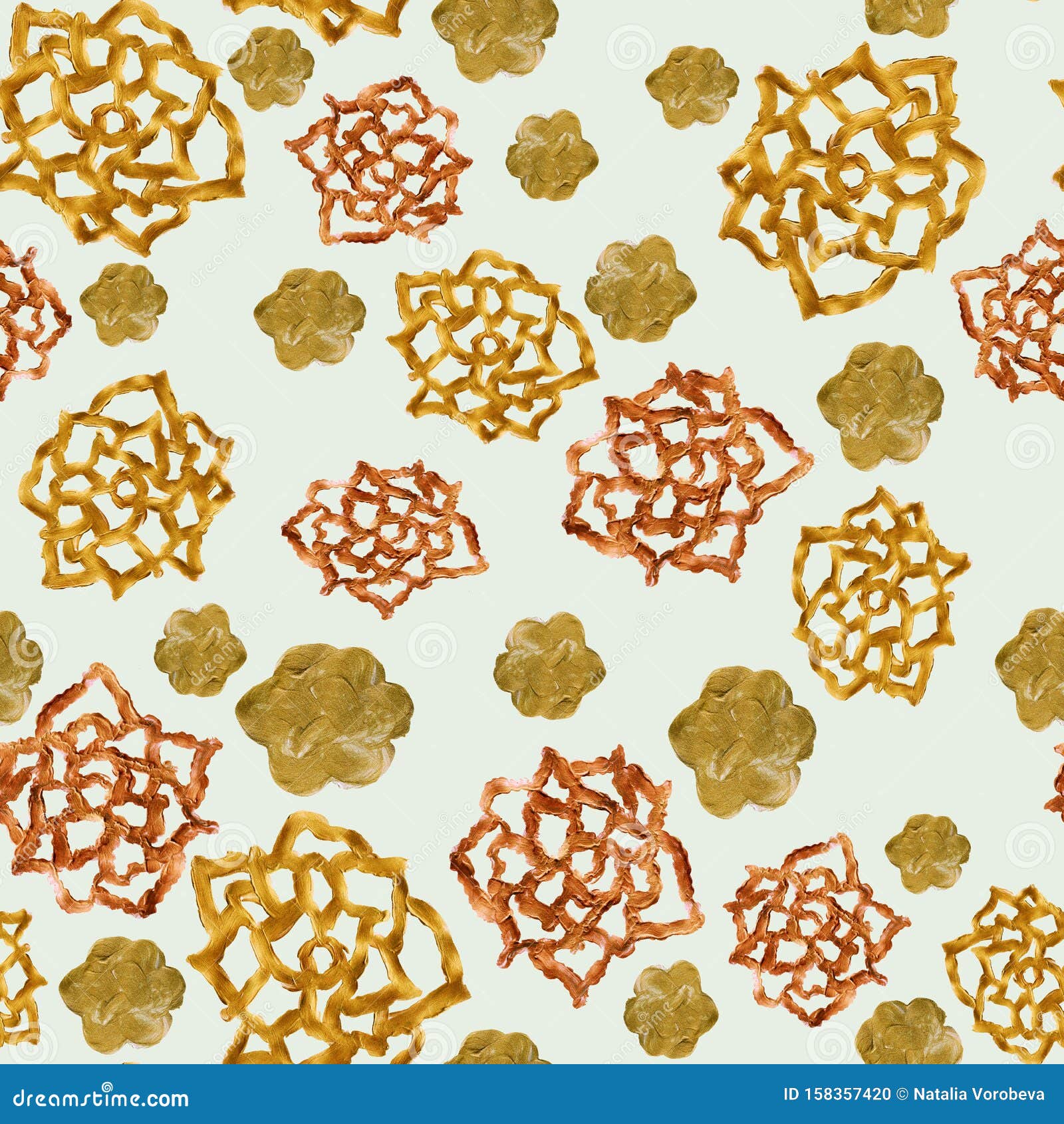 Bronze Flower Seamless Pattern Stock Illustration - Illustration of ...