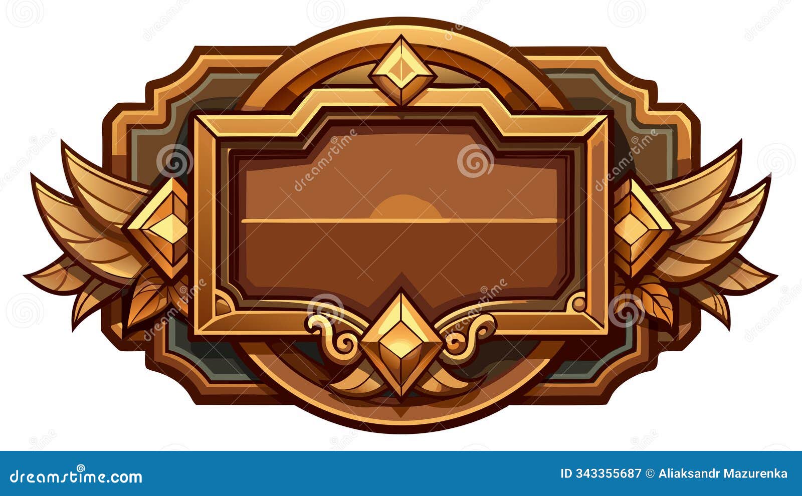 Bronze Game Label Border Vector Illustration | CartoonDealer.com #342937898