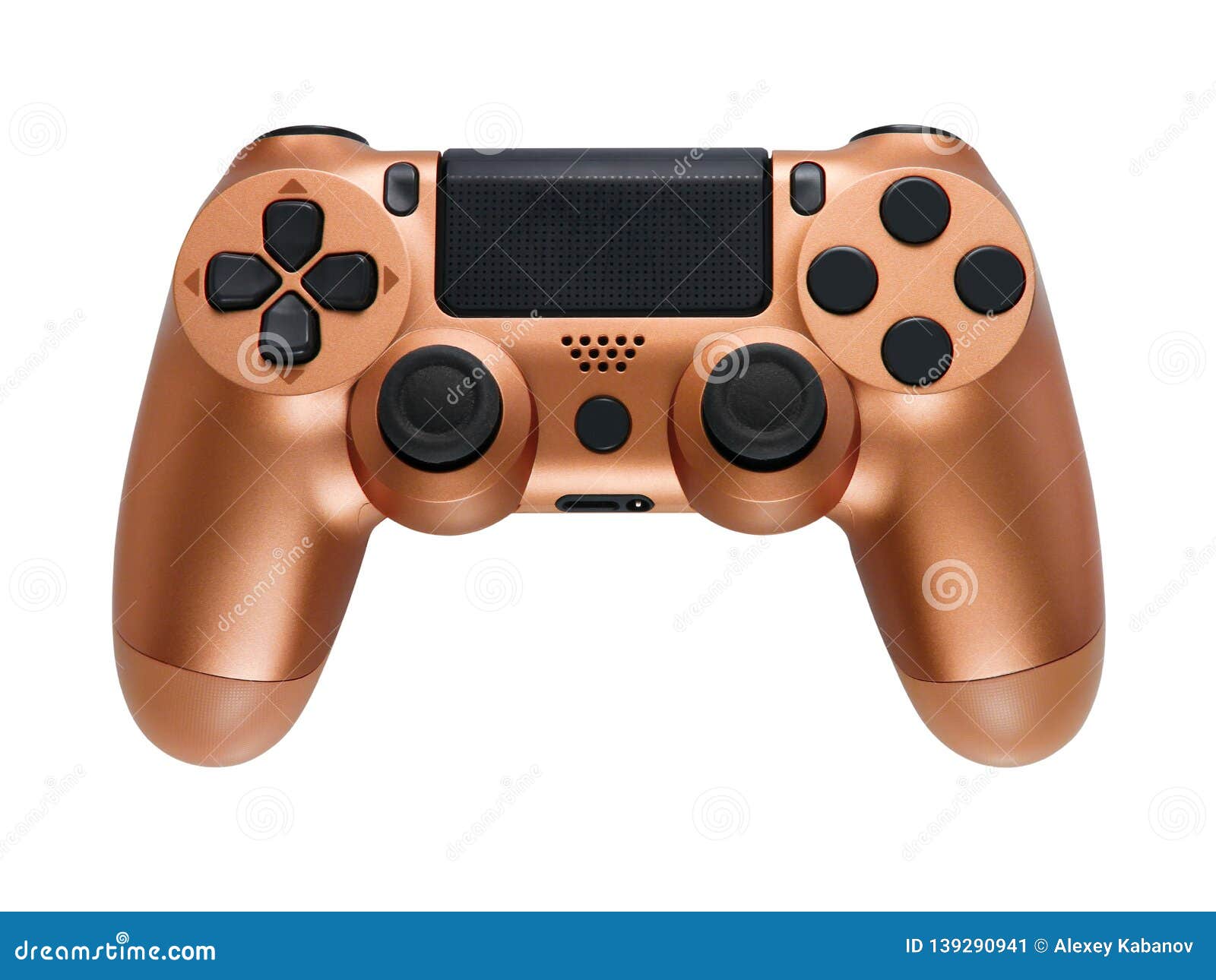 Bronze Gaming Controller Isolated on White Background Stock Image ...