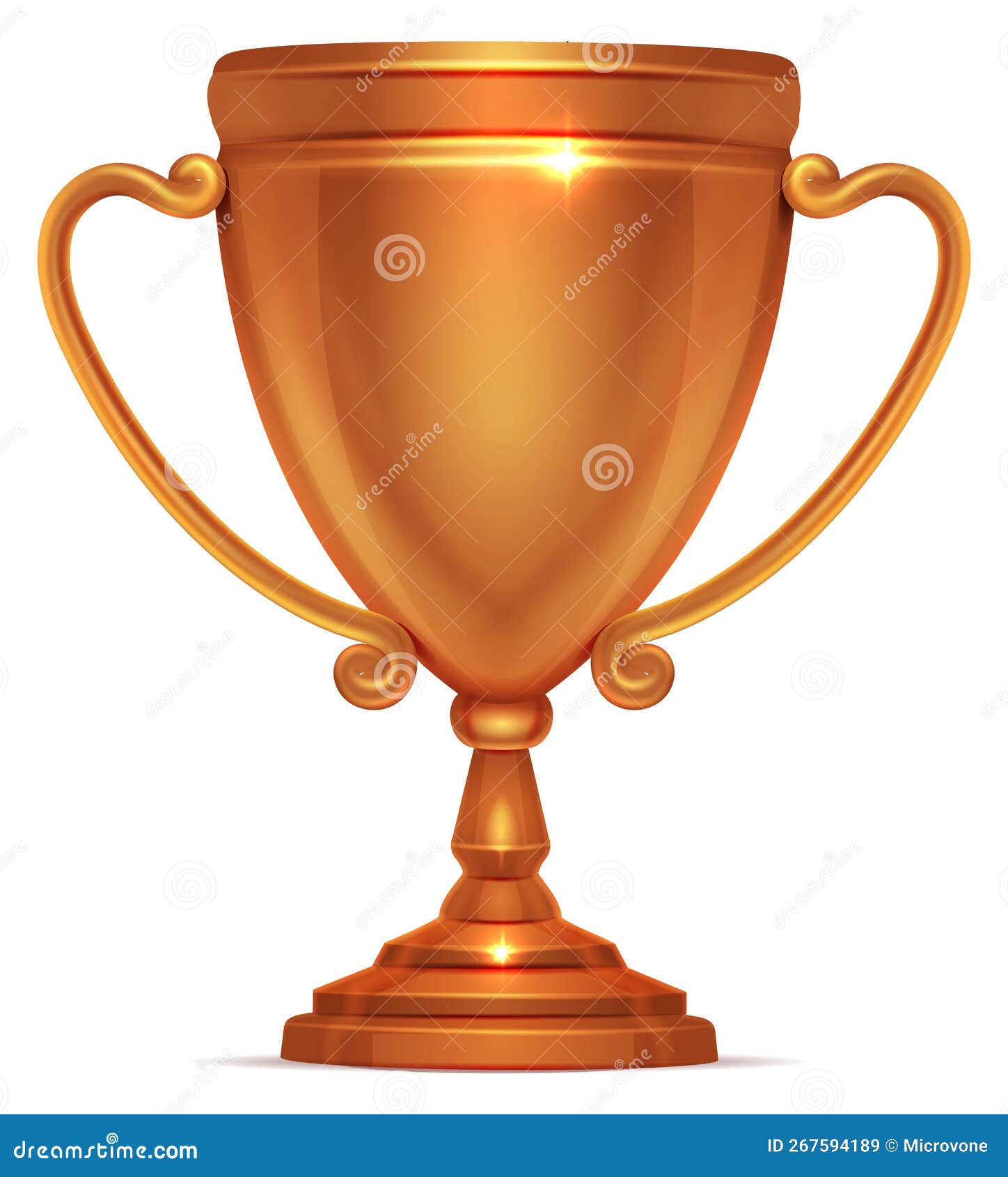 Realistic Trophy. Sport Gold Award On Grass With Falling Confetti ...