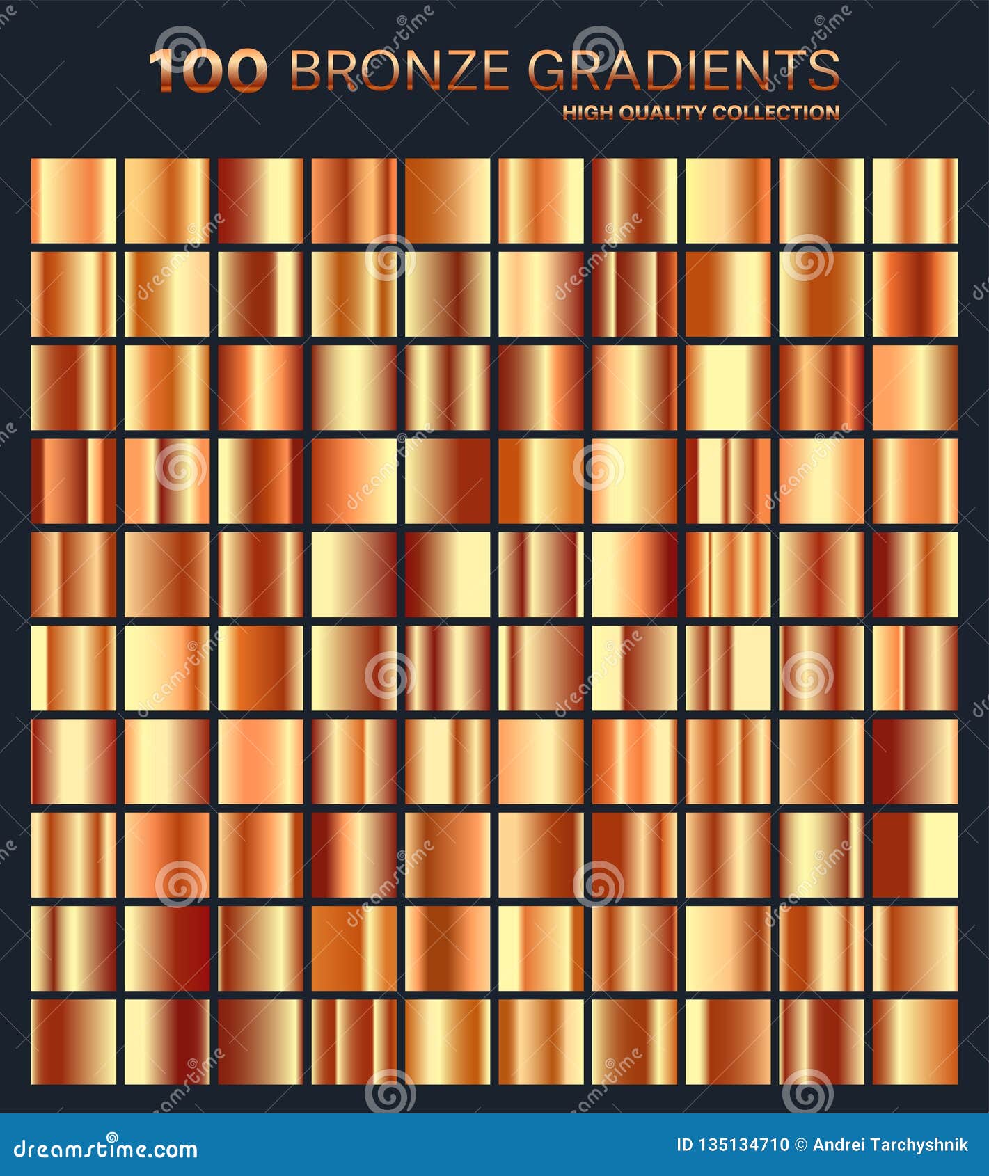 Bronze Gradient,pattern,template.Set of Colors for Design,collection of ...