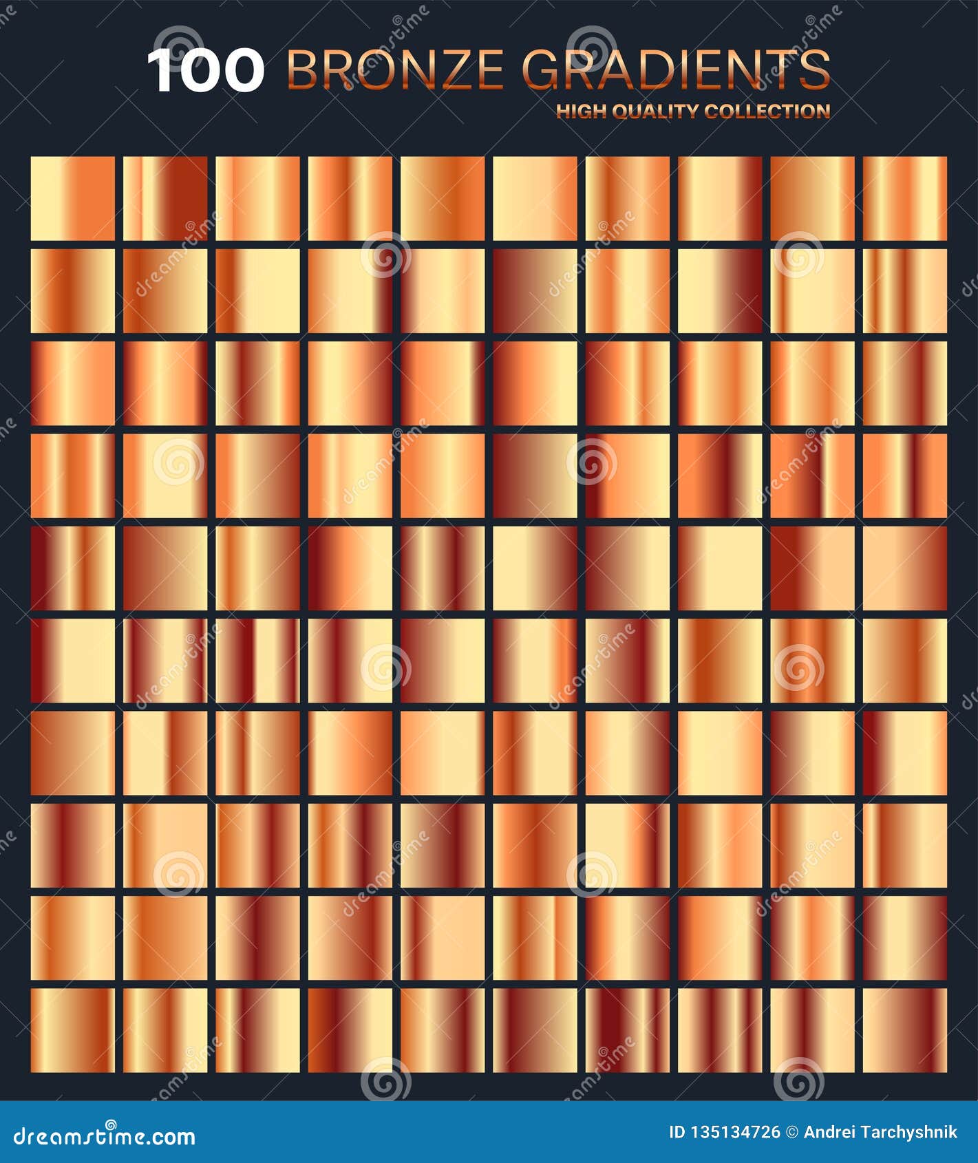 Bronze Gradient,pattern,template.Set of Colors for Design,collection of ...