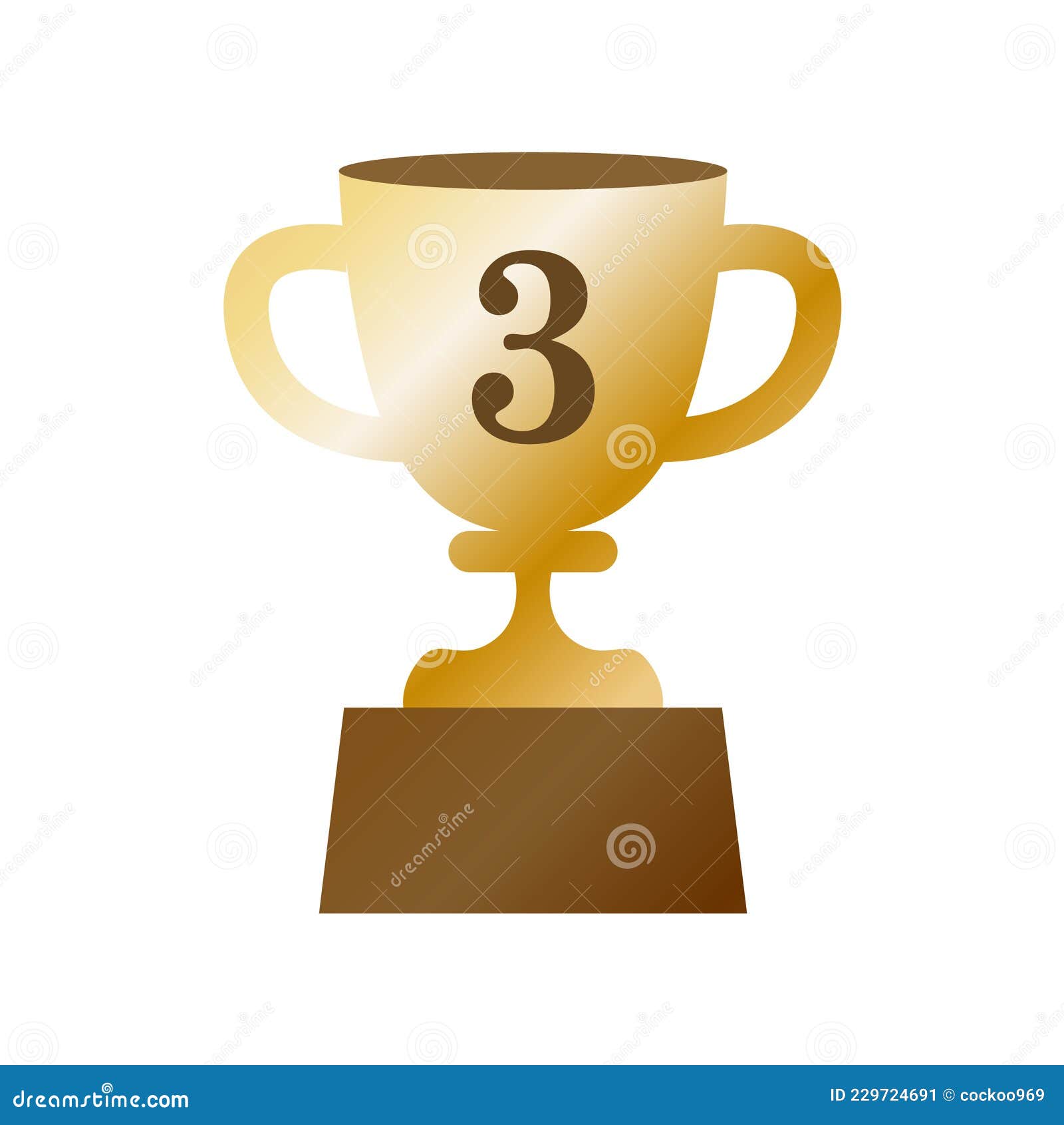 Bronze Gradient 3rd Place Trophy Stock Vector - Illustration of ...
