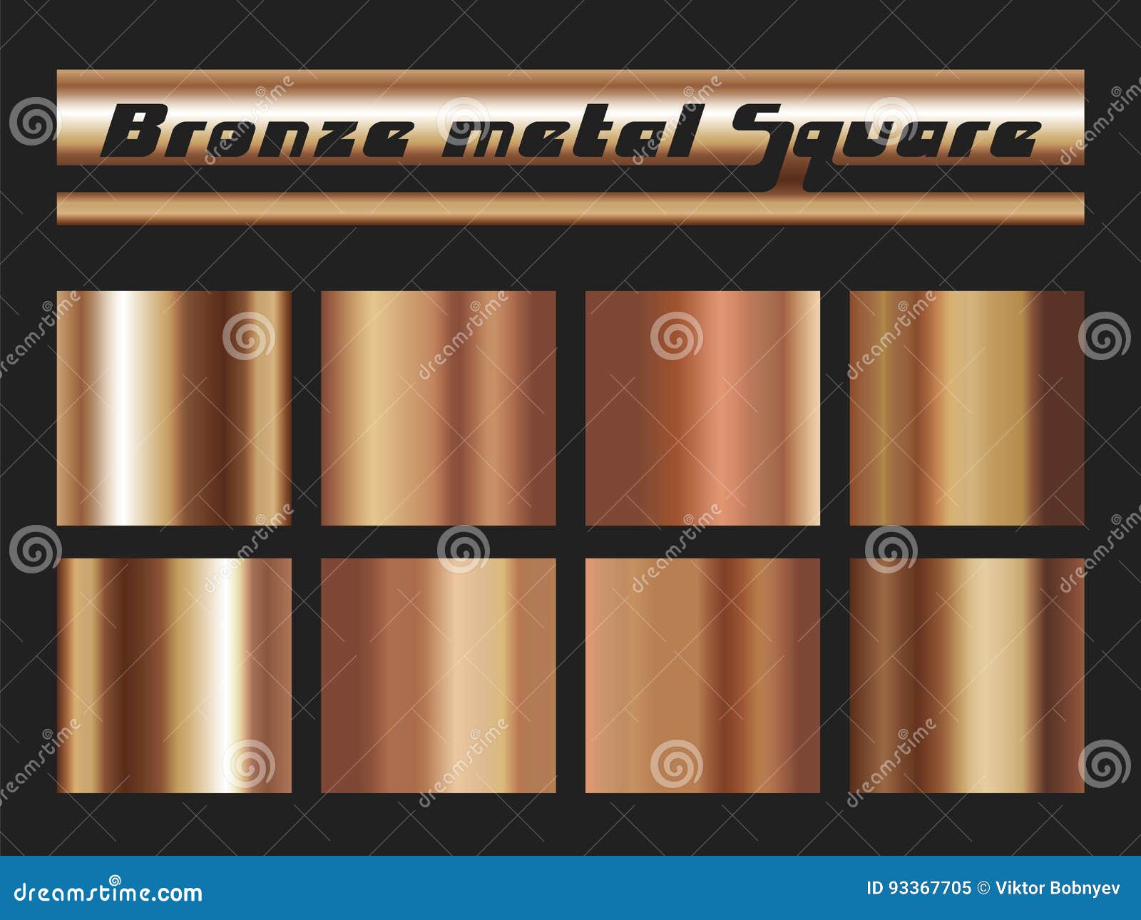 Bronze gradient square set stock vector. Illustration of bronze - 93367705