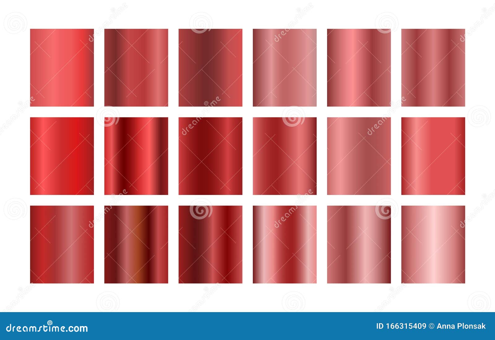 Bronze Gradients. Set of Metalic Gradients Stock Illustration ...